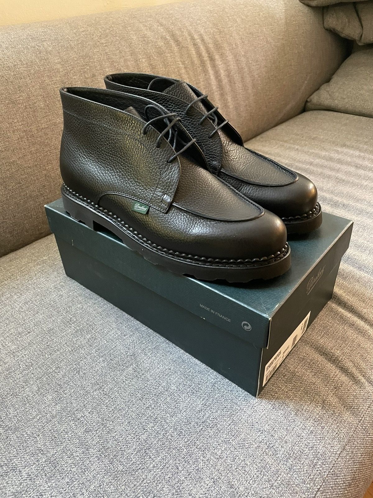 Arpenteur × Paraboot Paraboot Arpenteur Chukka Black Pebbled Leather US ...