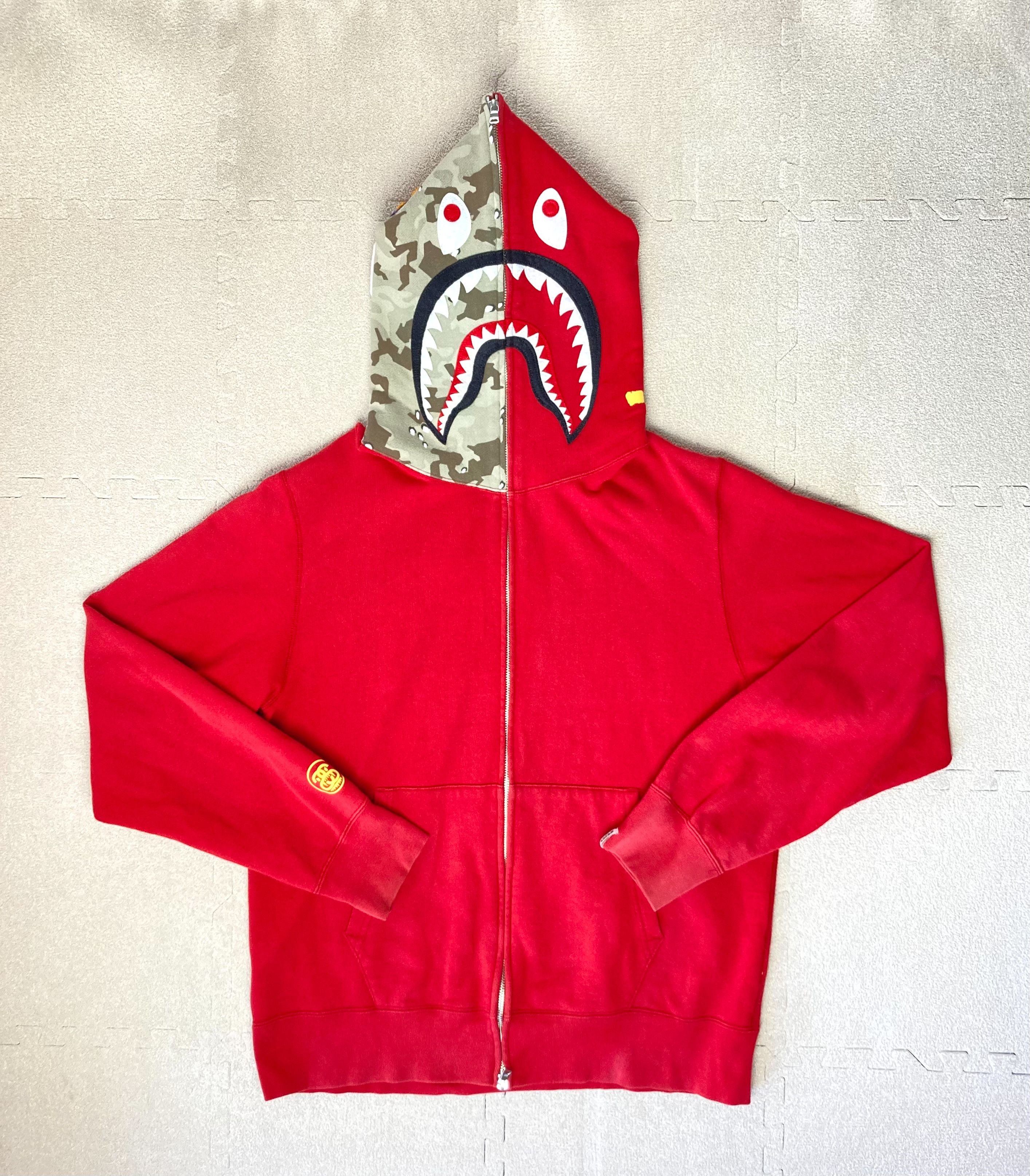Bape × Stussy Bape Stussy Red Shark Gray Camo Full Zip Hoodie Size XL ...