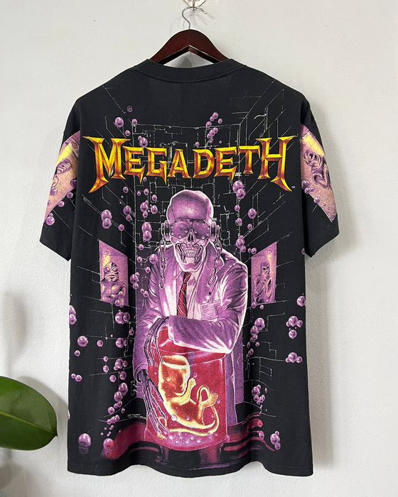 Vintage Vintage 1991 MEGADETH Vic Rattlehead All Over Print T-Shirt ...