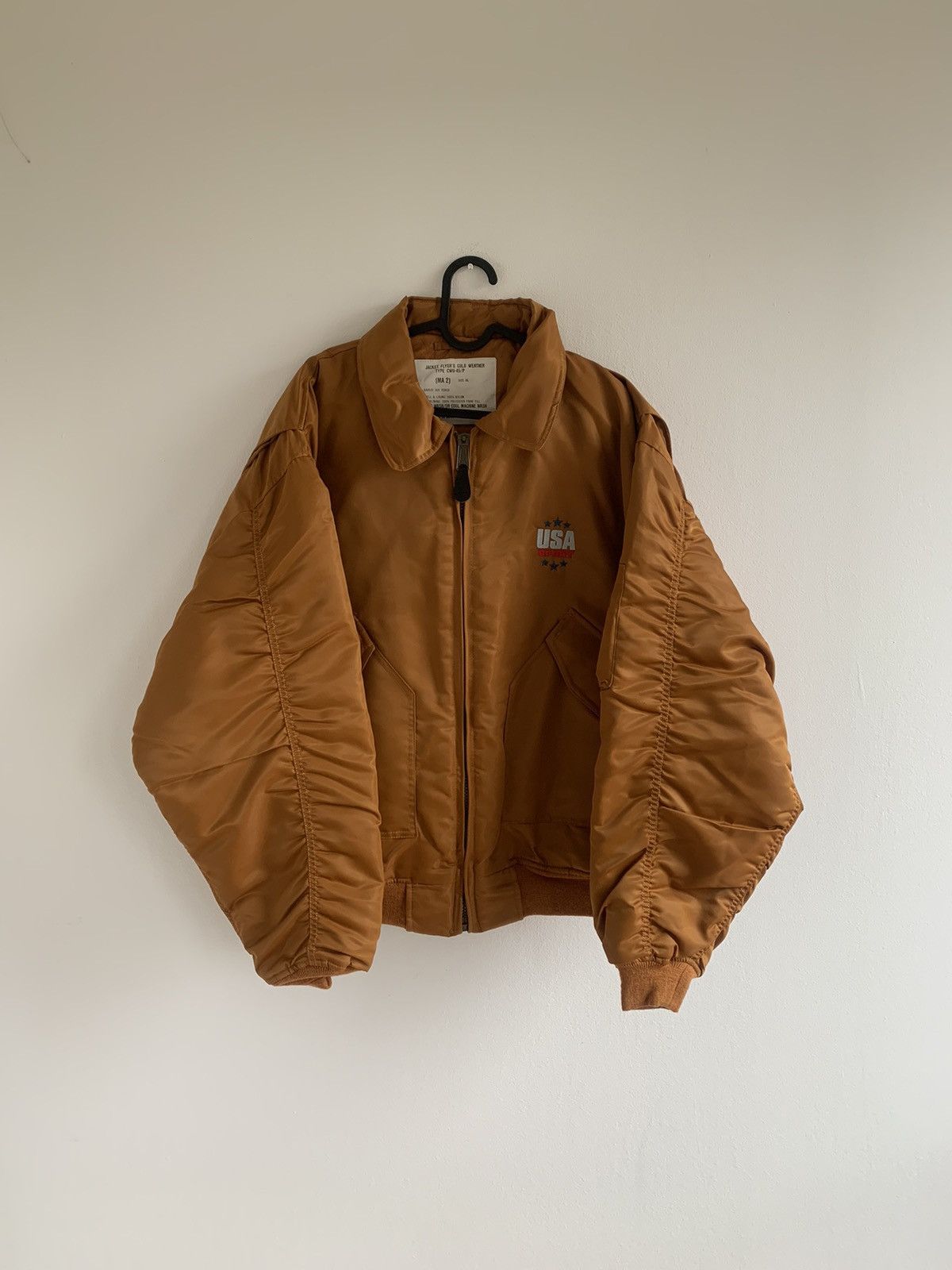 Vintage Vintage MA-2 Nylon Flyers Jacket CWU-45 Boxy Fit Orange USA ...