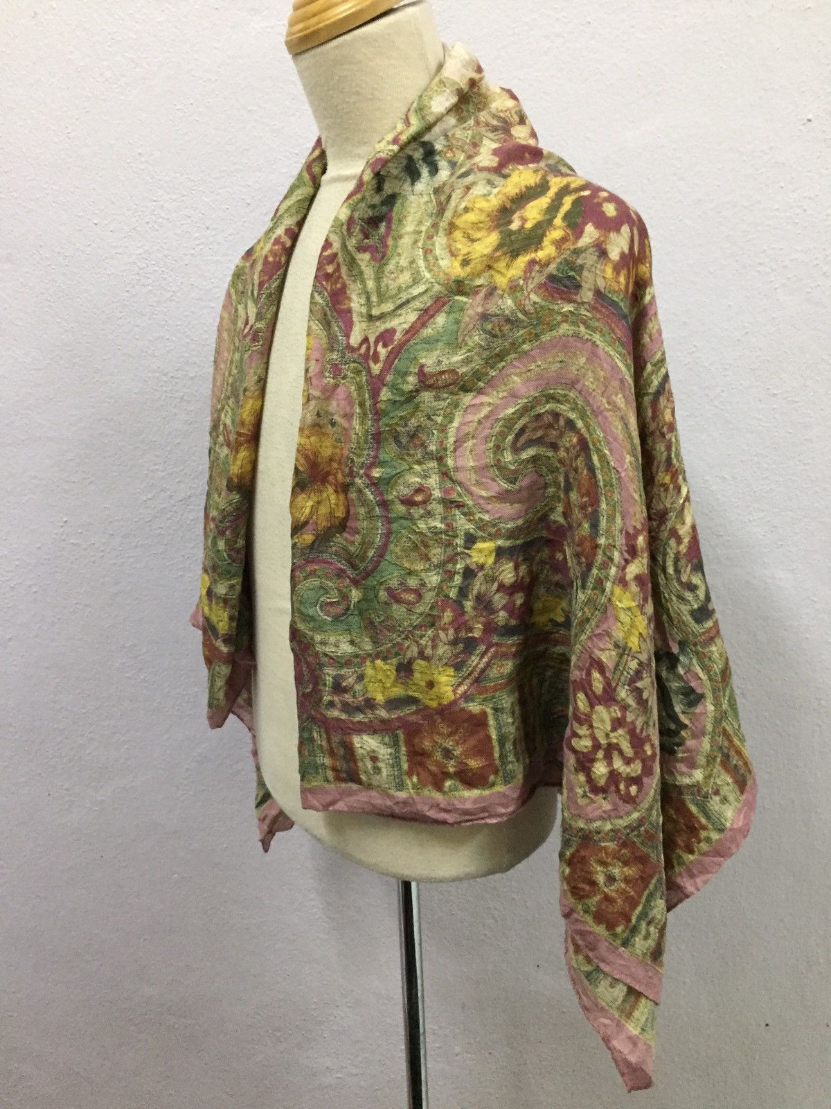 Etro ETRO Printed Paisley Oversized Wool Silk Scarf | Grailed