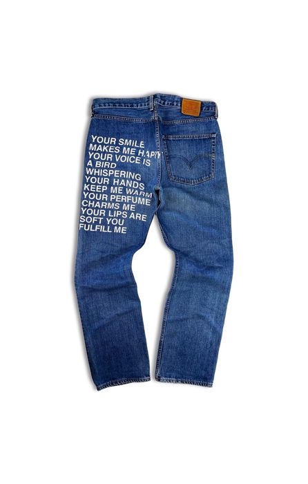 Junya Watanabe SS02 Junya Watanabe Fulfill Me Poem Indigo Full Print ...