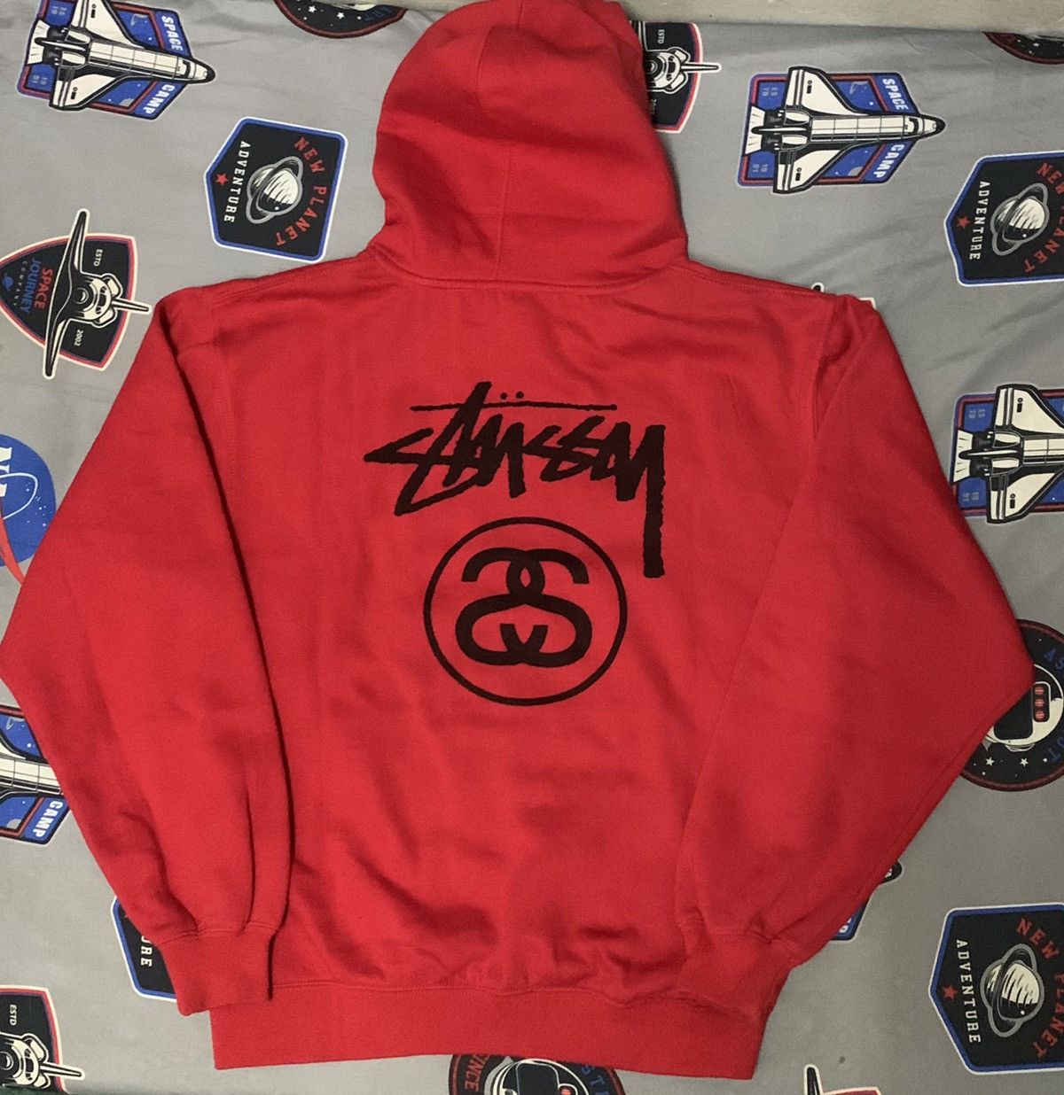 Stussy STUSSY RED HOODIE BACKHIT | Grailed
