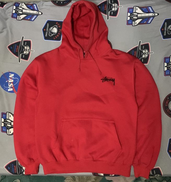 Stussy STUSSY RED HOODIE BACKHIT | Grailed