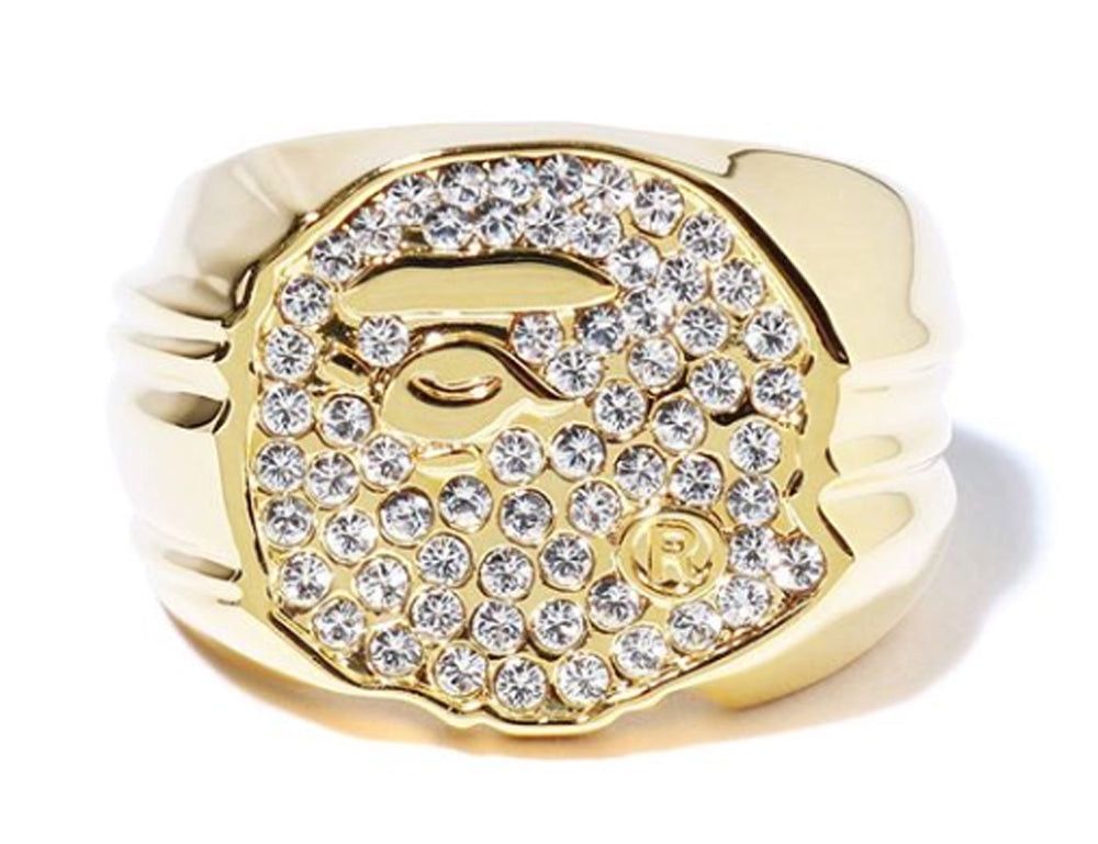 Bape Bape Rhinestone Ape Head Ring | Grailed