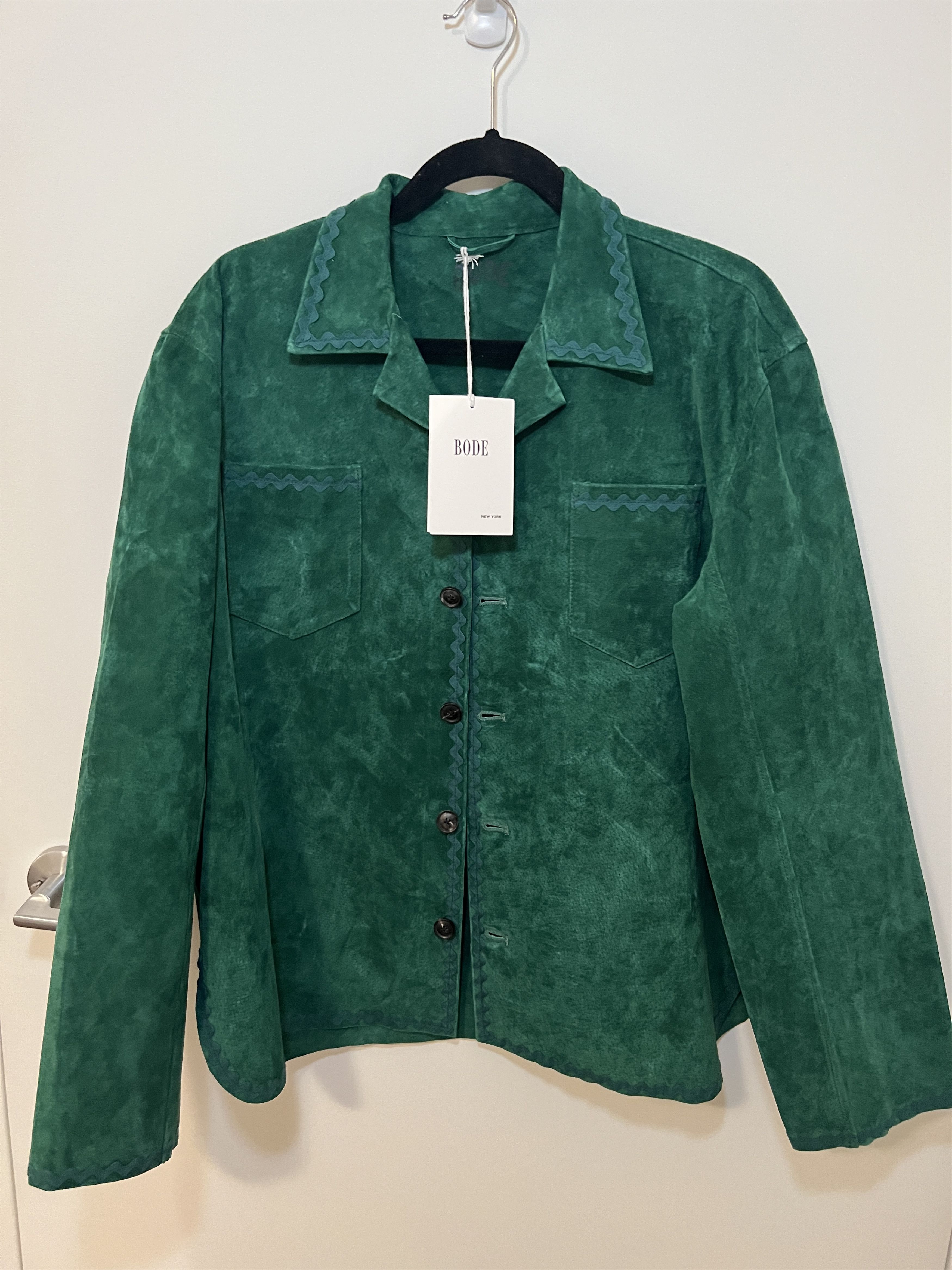 Bode BNWT Bode Rickrack-trimmed Suede Jacket | Grailed