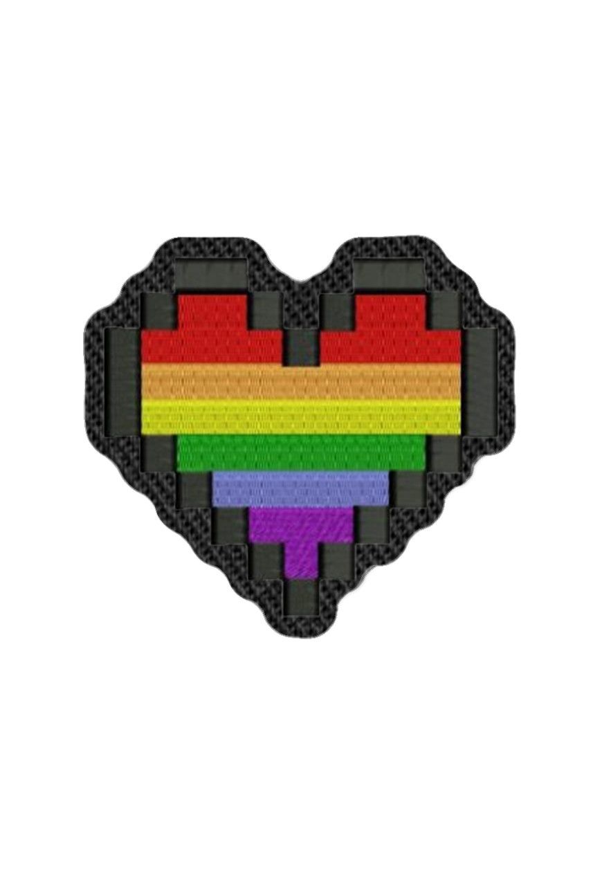 Custom × Handmade × Streetwear CRW Pride Heart iron on patch / sew on ...