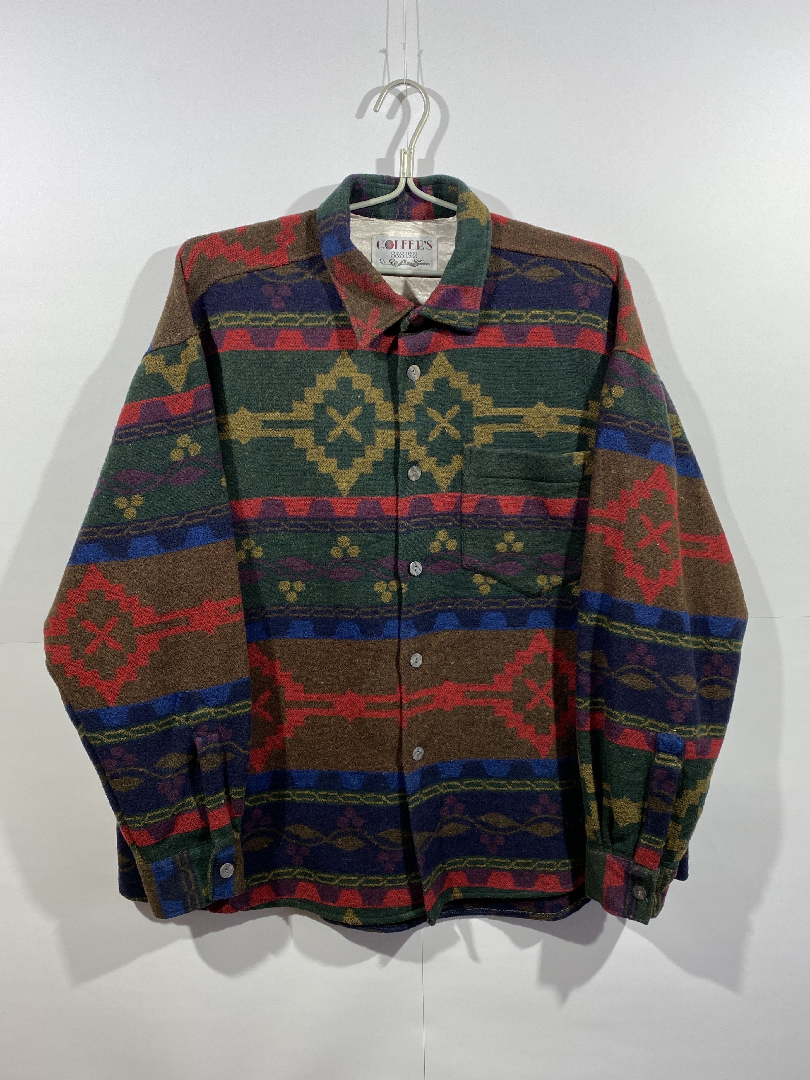 Streetwear × Vintage Vintage 90's Aztec Pattern Overshirt Size XL | Grailed