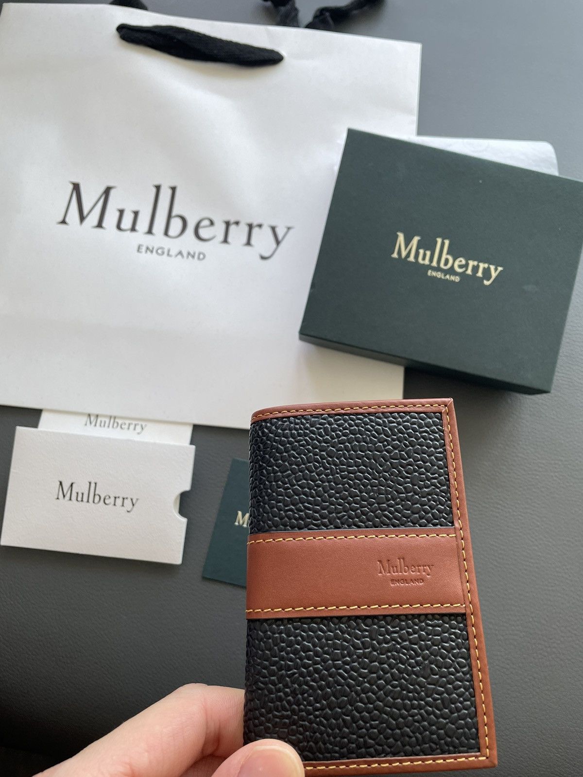 Mulberry Brand New Rare Classic Iconic Leather Bi-folder Card Wallet ...