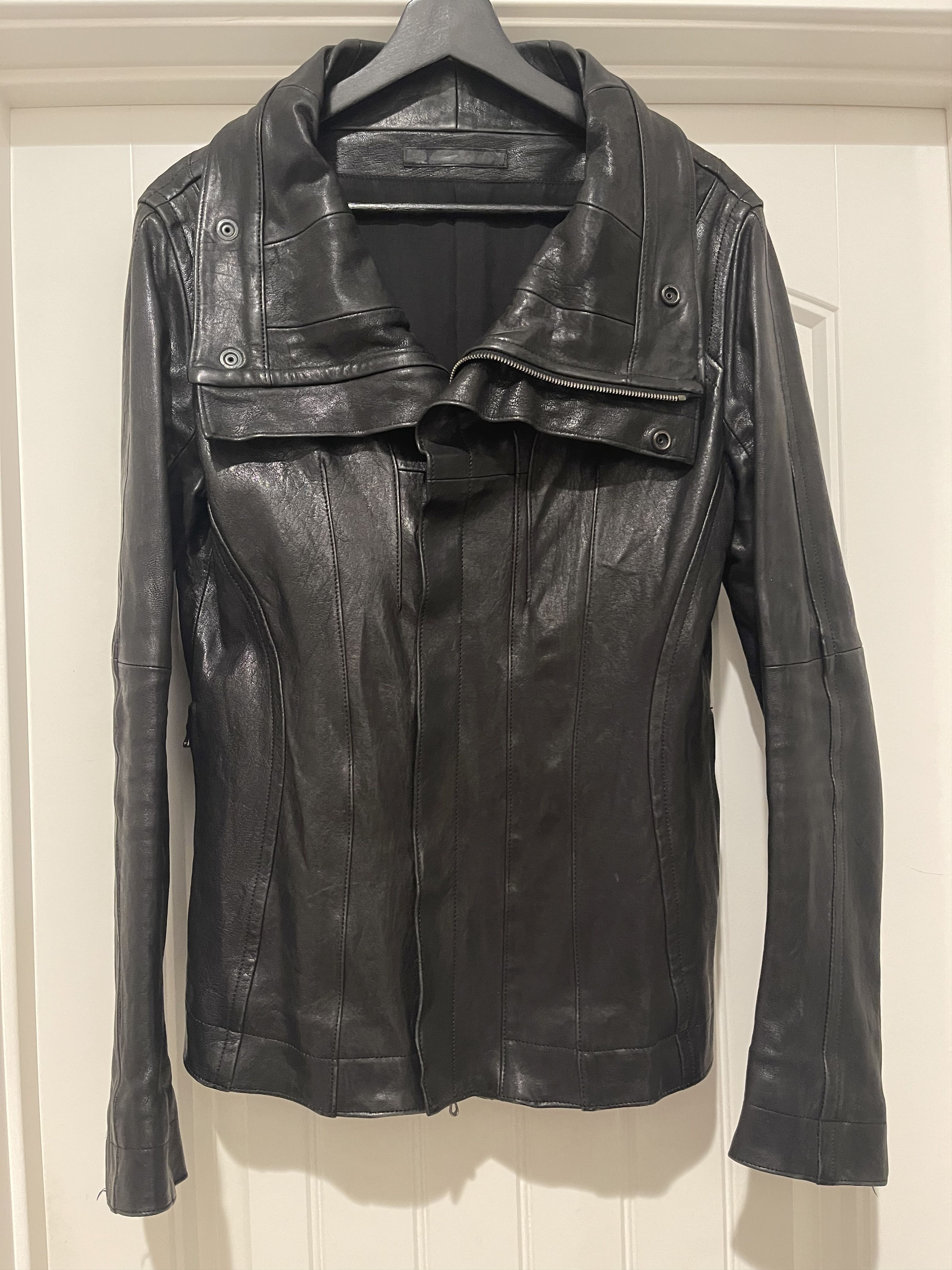 Julius AW10/11 GOTH_IK Cowl Neck Leather jacket | Grailed