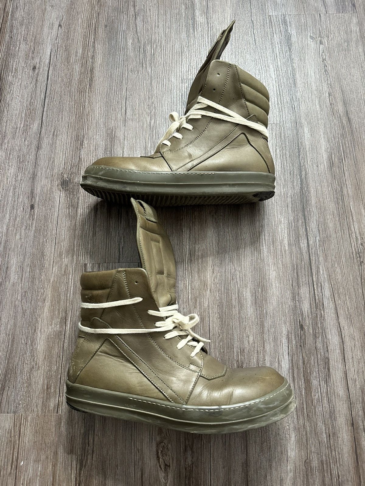 Rick Owens 🧟‍♀️Rick Owens🧟‍♀️SS16 Cyclops Geobaskets Khaki Green Size 44.5 | Grailed