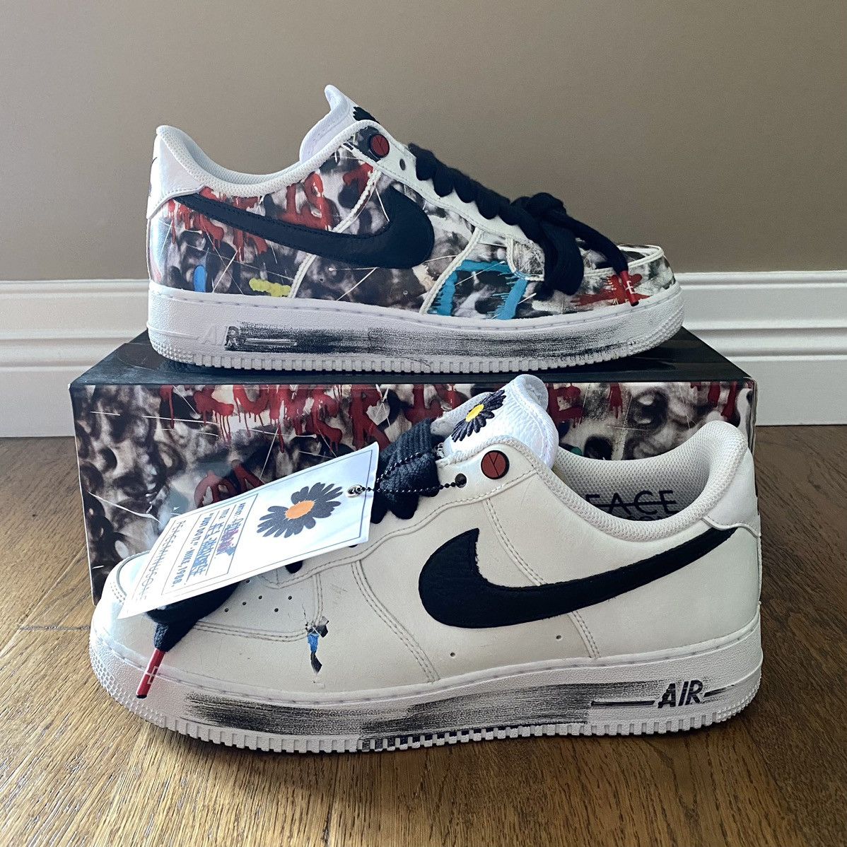 Nike Nike Air Force 1 Peaceminusone G-Dragon Paranoise White | Grailed