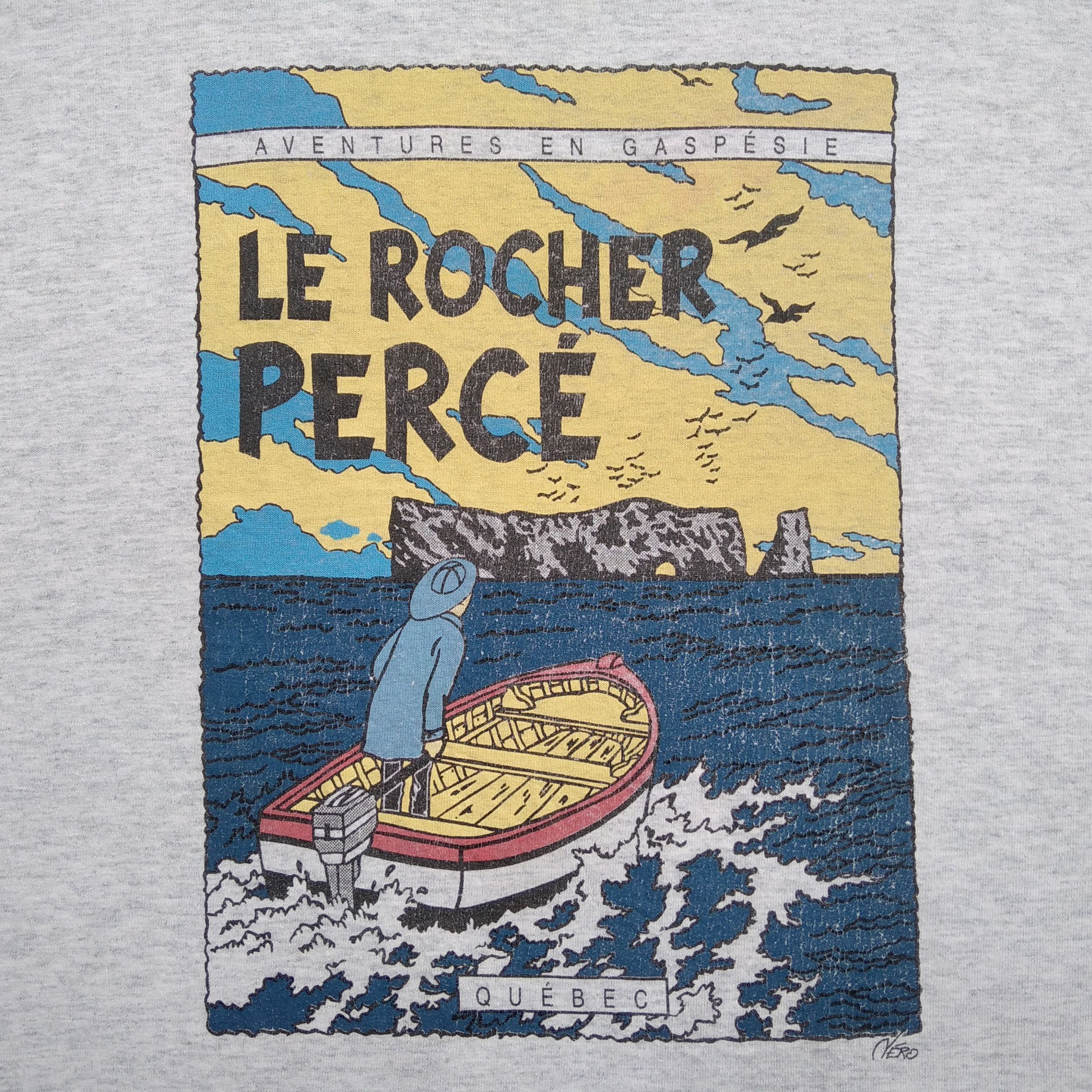 Vintage Vintage 90's TINTIN Le Rocher Percé T-Shirt | Grailed