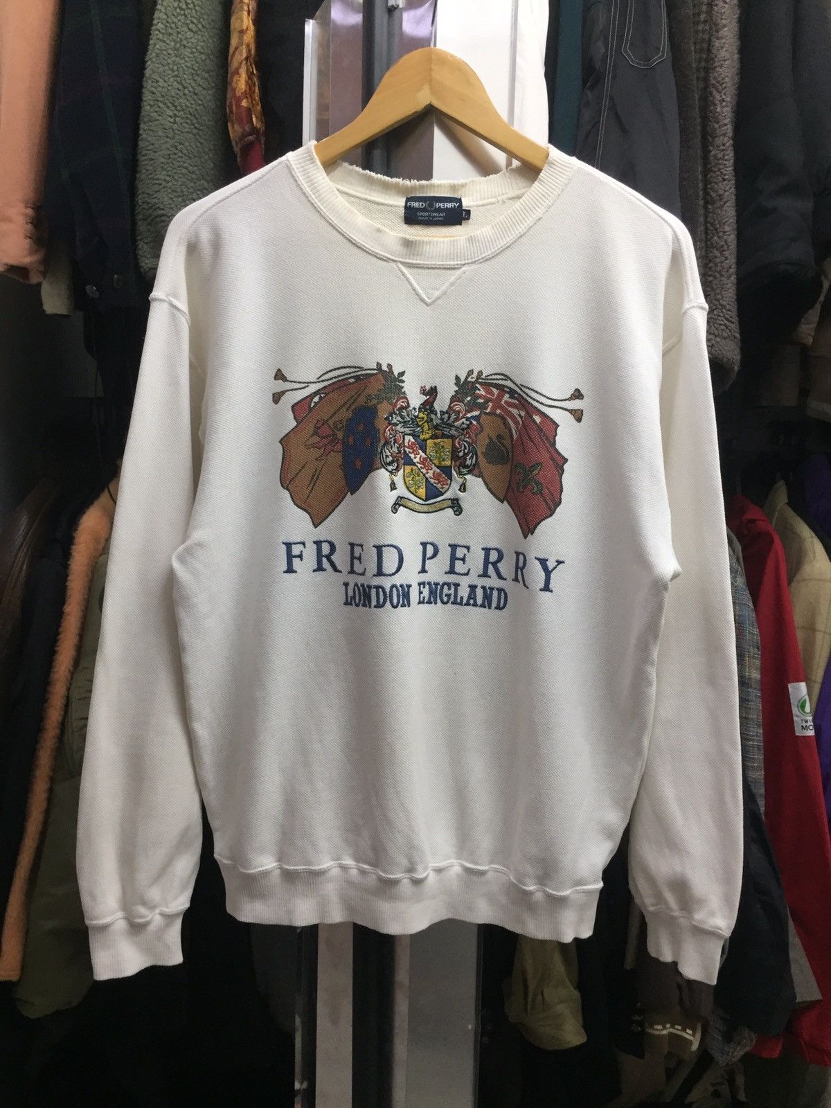 Vintage VINTAGE DISTRESSED FRED PERRY CROSS FLAG EMBROIDERY LOGO | Grailed