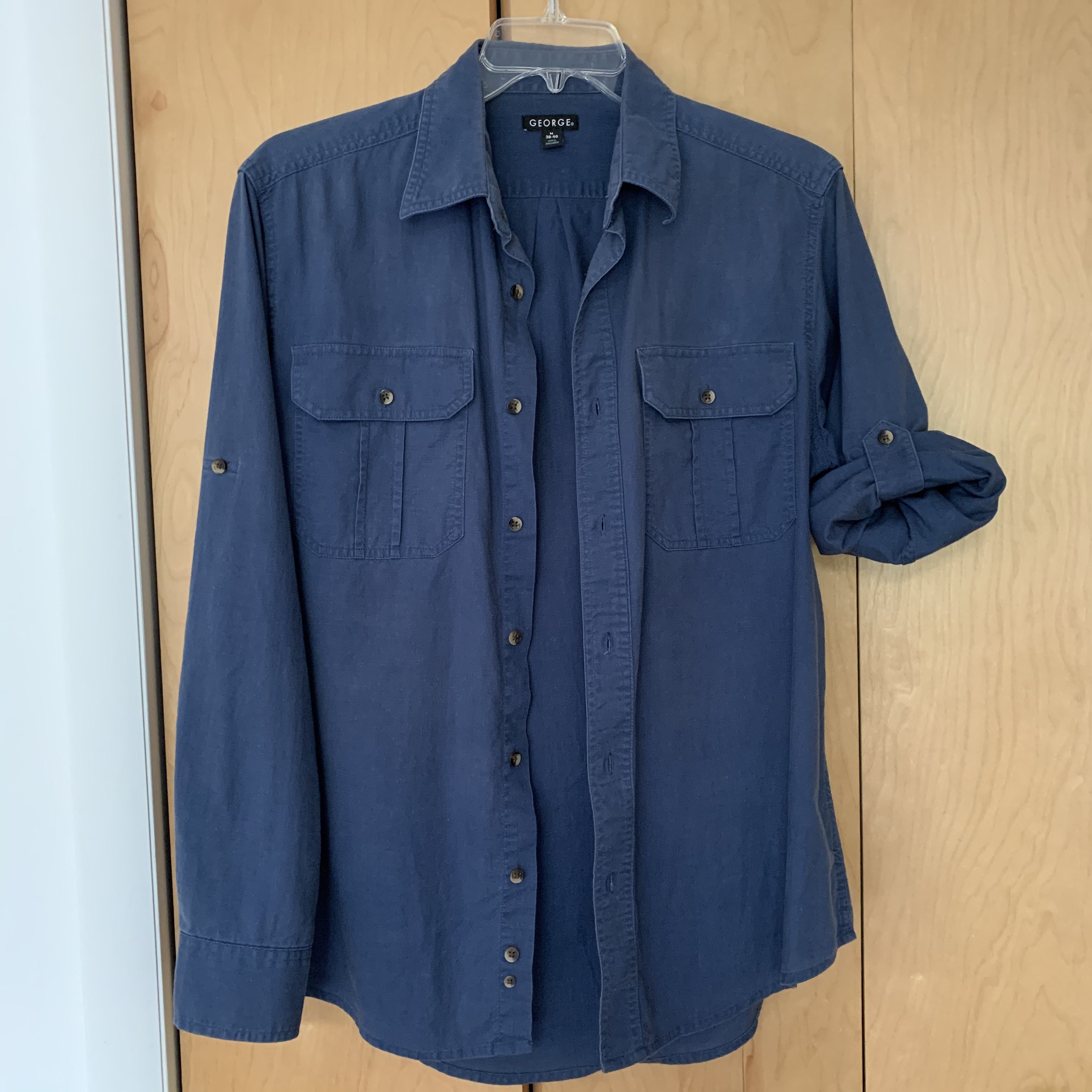 George George 100% Cotton Button Down Shirt M Convertible Sleeves | Grailed