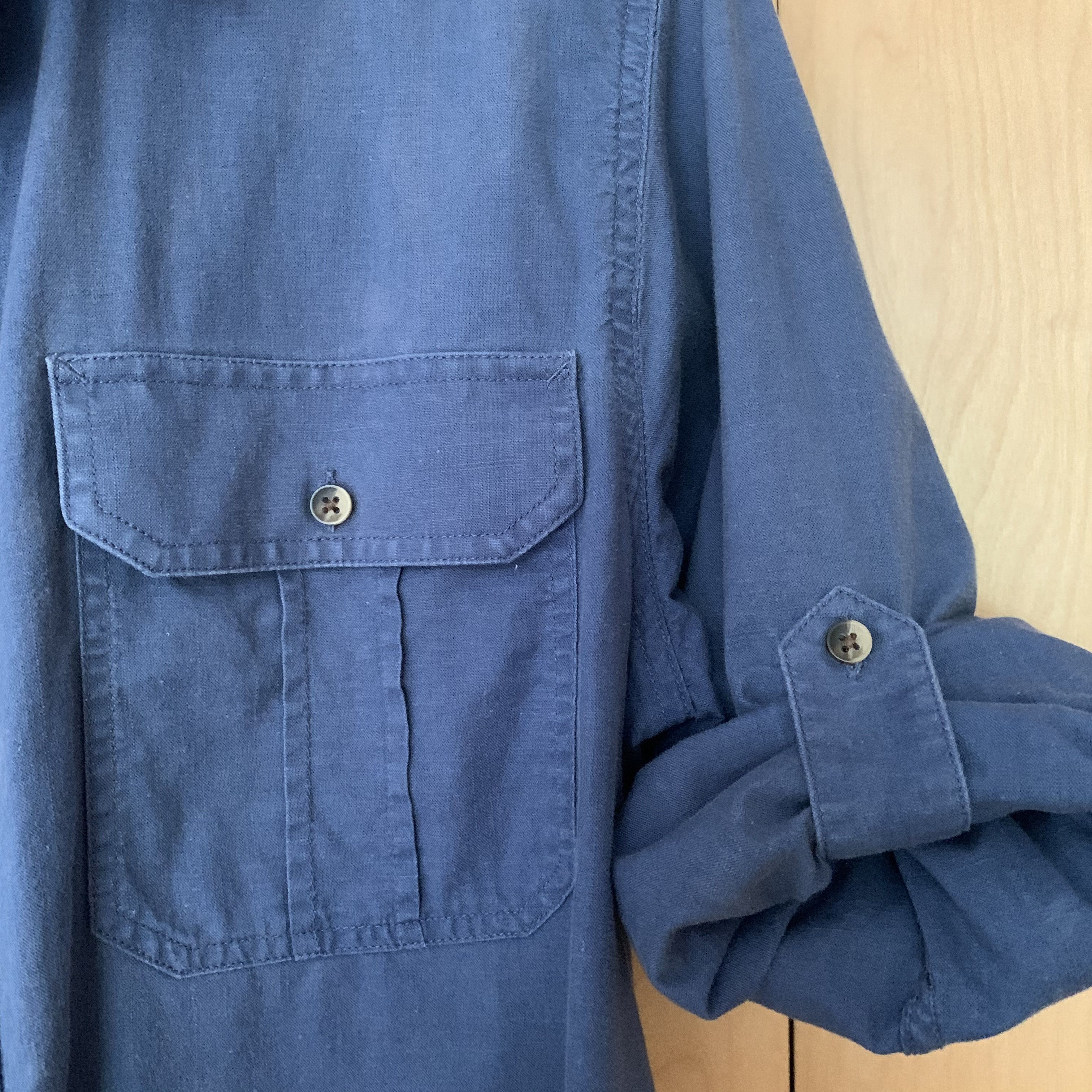 George George 100% Cotton Button Down Shirt M Convertible Sleeves | Grailed