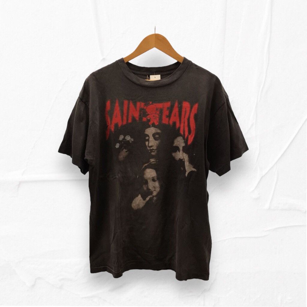 DENIM TEARS Saint Tears Many Faces T-Shirt Black | Grailed