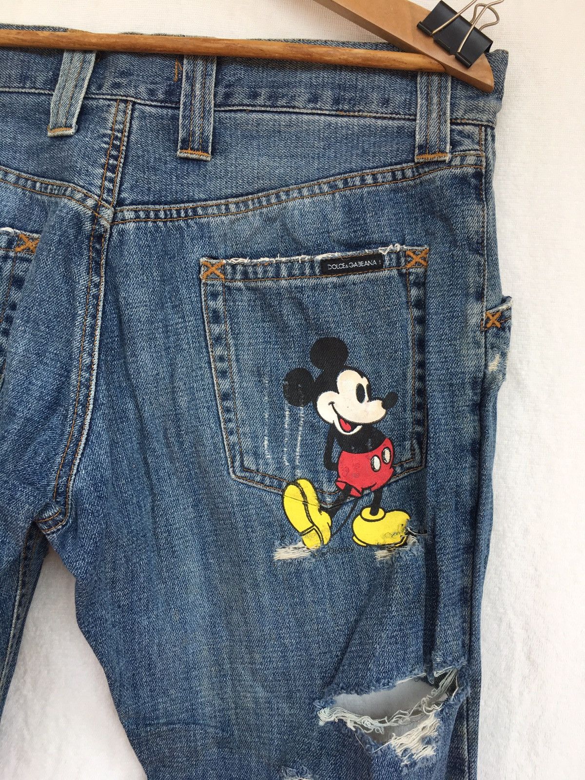 Dolce & Gabbana × Mickey Mouse ripped jeans | Grailed