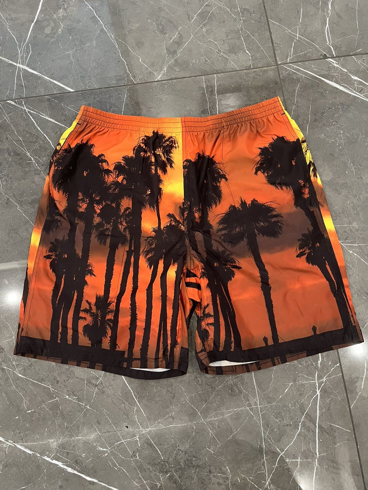 Born X Raised × Streetwear Born X Raised Palm Tree Sunset Venice Shorts ...