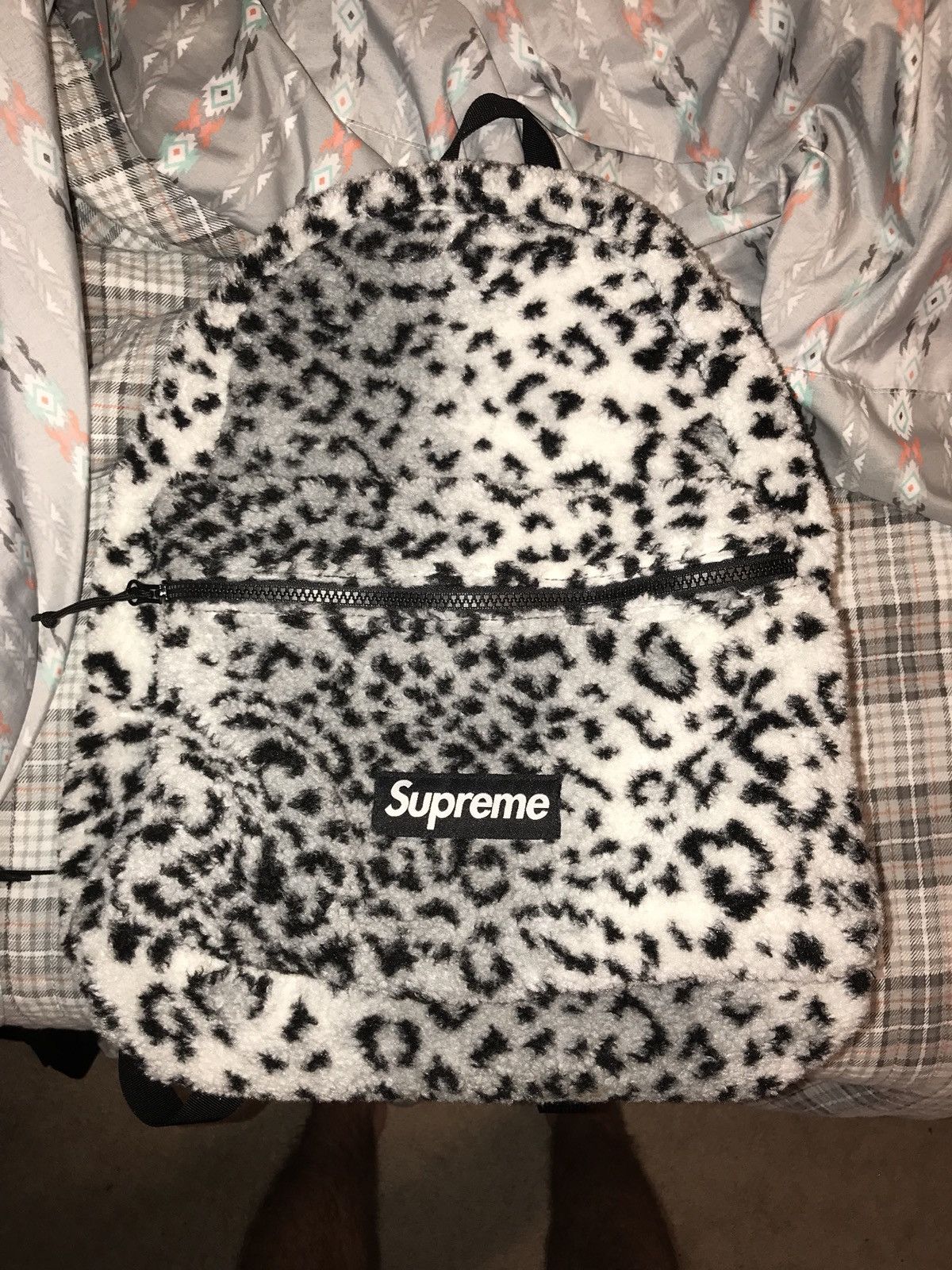 Supreme Leopard Fleece Backpack | Grailed