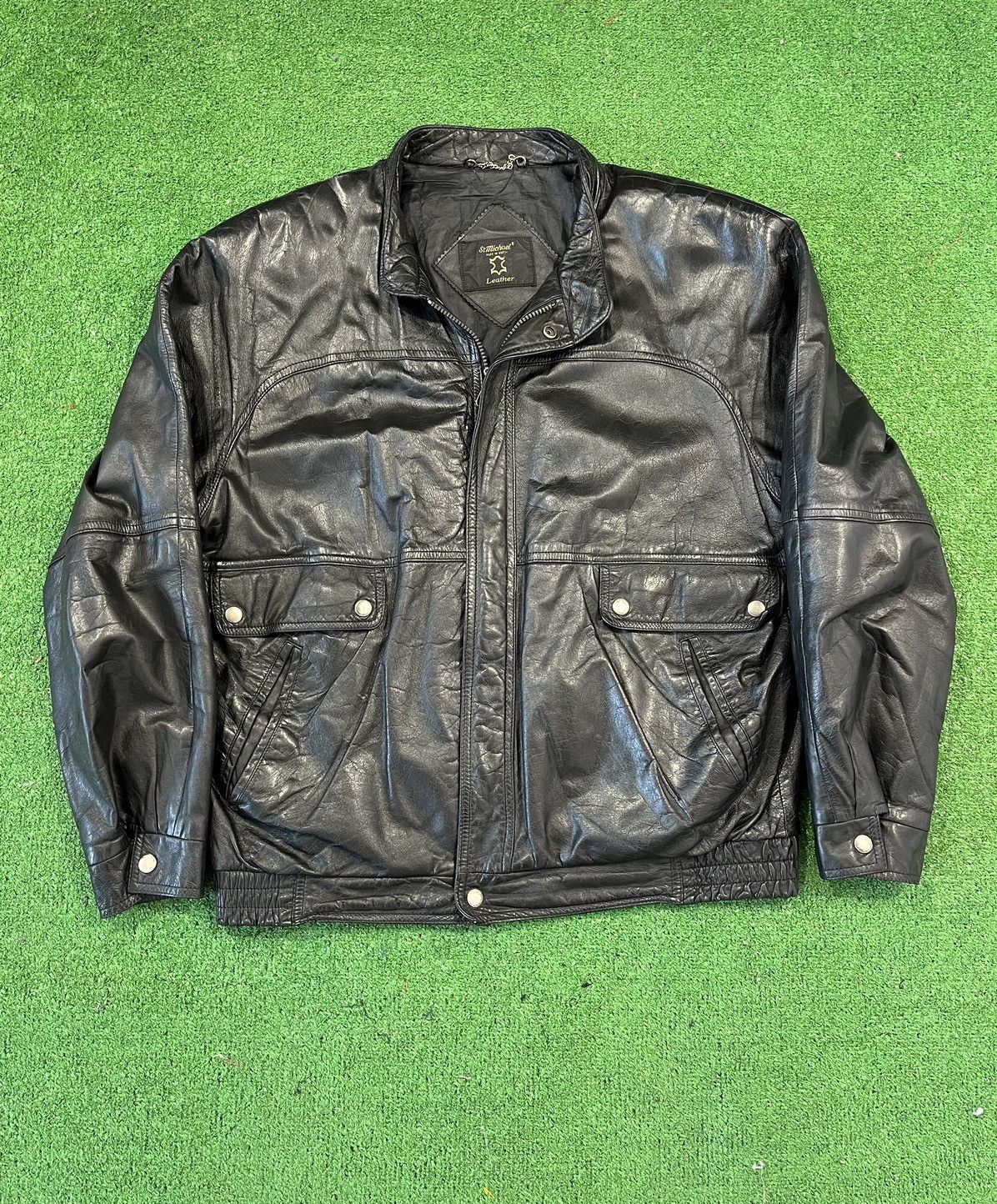 Leather × Leather Jacket × Saint Michael Saint Michael Leather Jacket ...
