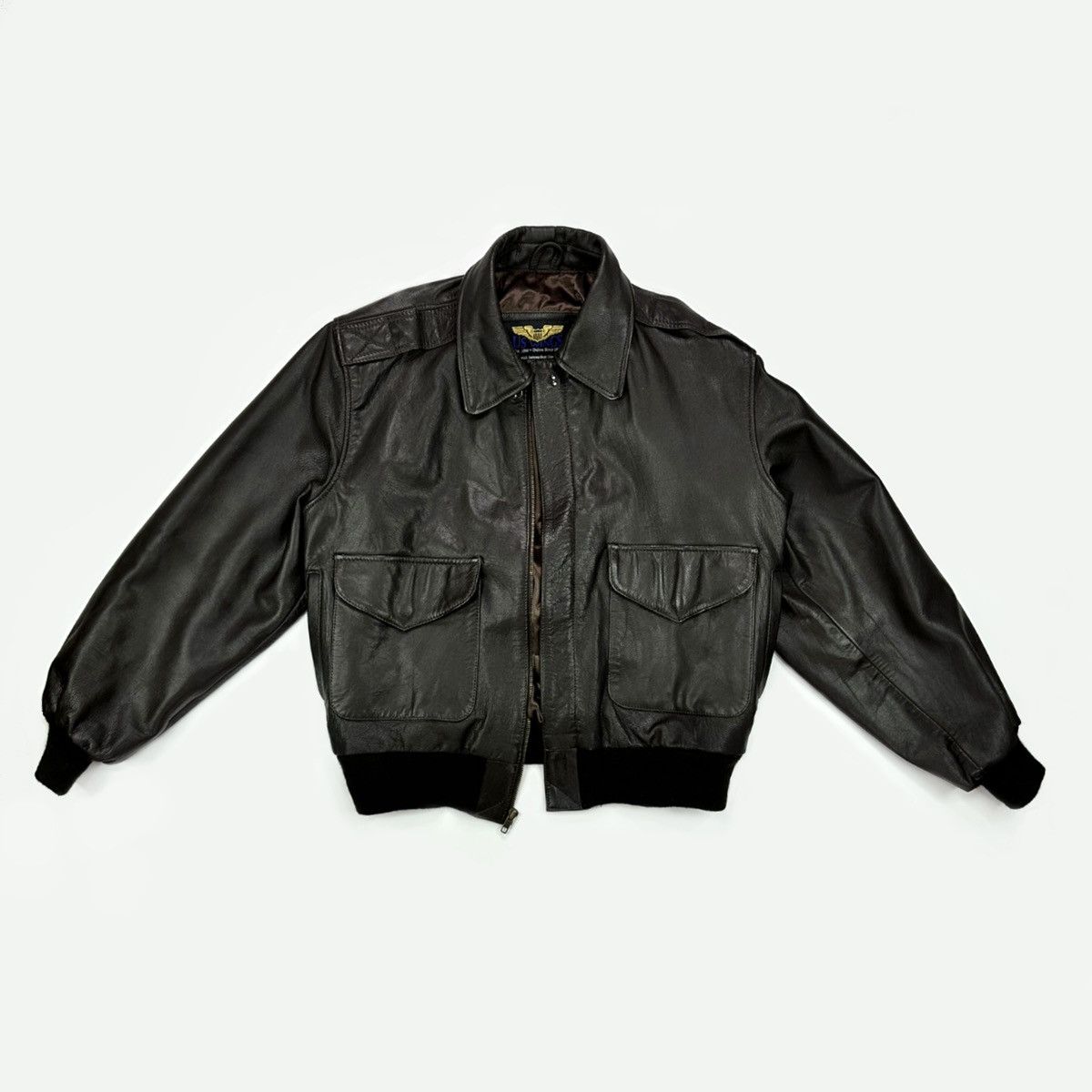 Vintage Vintage Us Wings Military Issue Leather Aviation Jacket | Grailed
