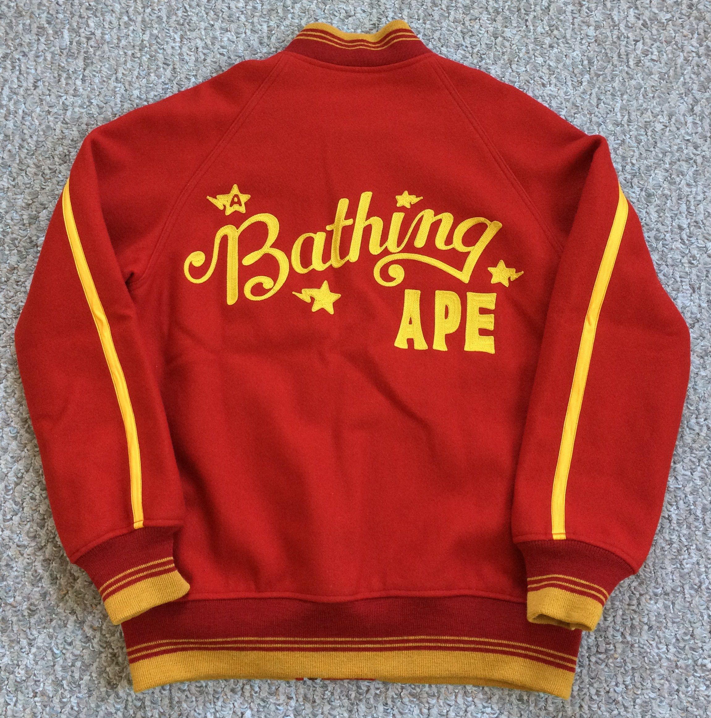 Bape OG Bapesta Stars Wool Bomber Jacket | Grailed