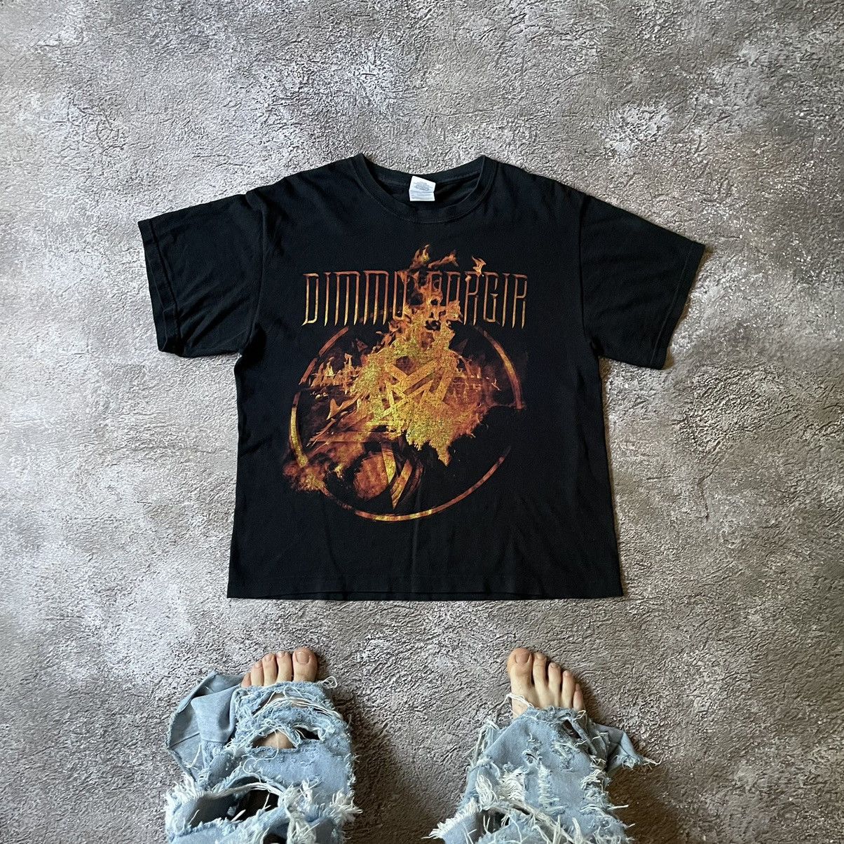 Vintage Vintage Y2K Creepy Fire Logo Blood DEAD Skulls Horror Tee | Grailed