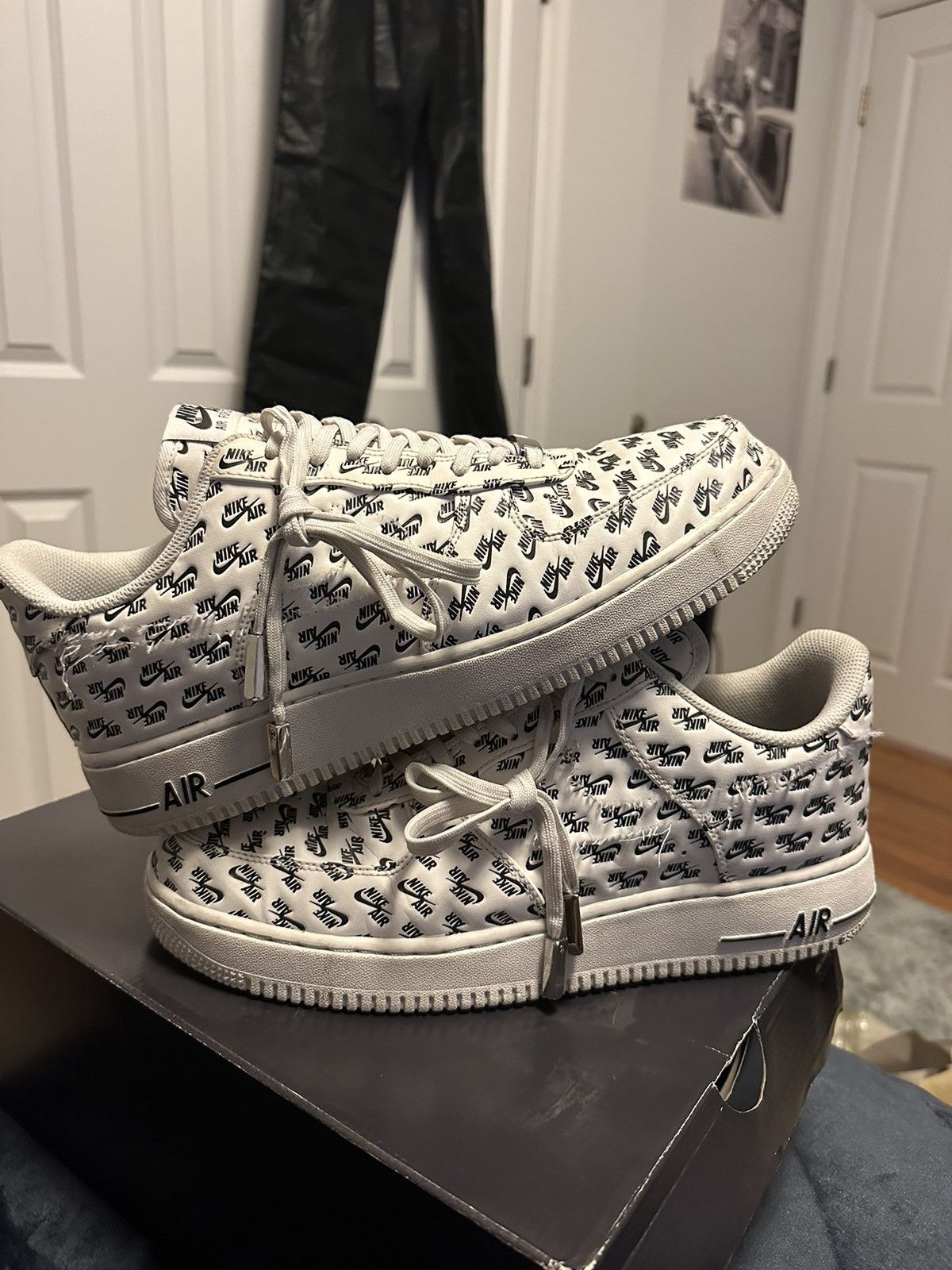 Nike Nike Af1 Low All Over Logo White | Grailed