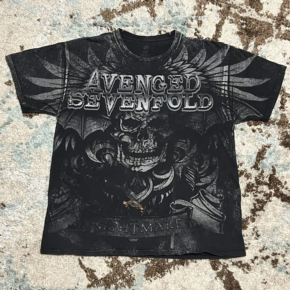 Affliction × Band Tees 2011 Avenged Sevenfold Nightmare Skull AOP Band ...
