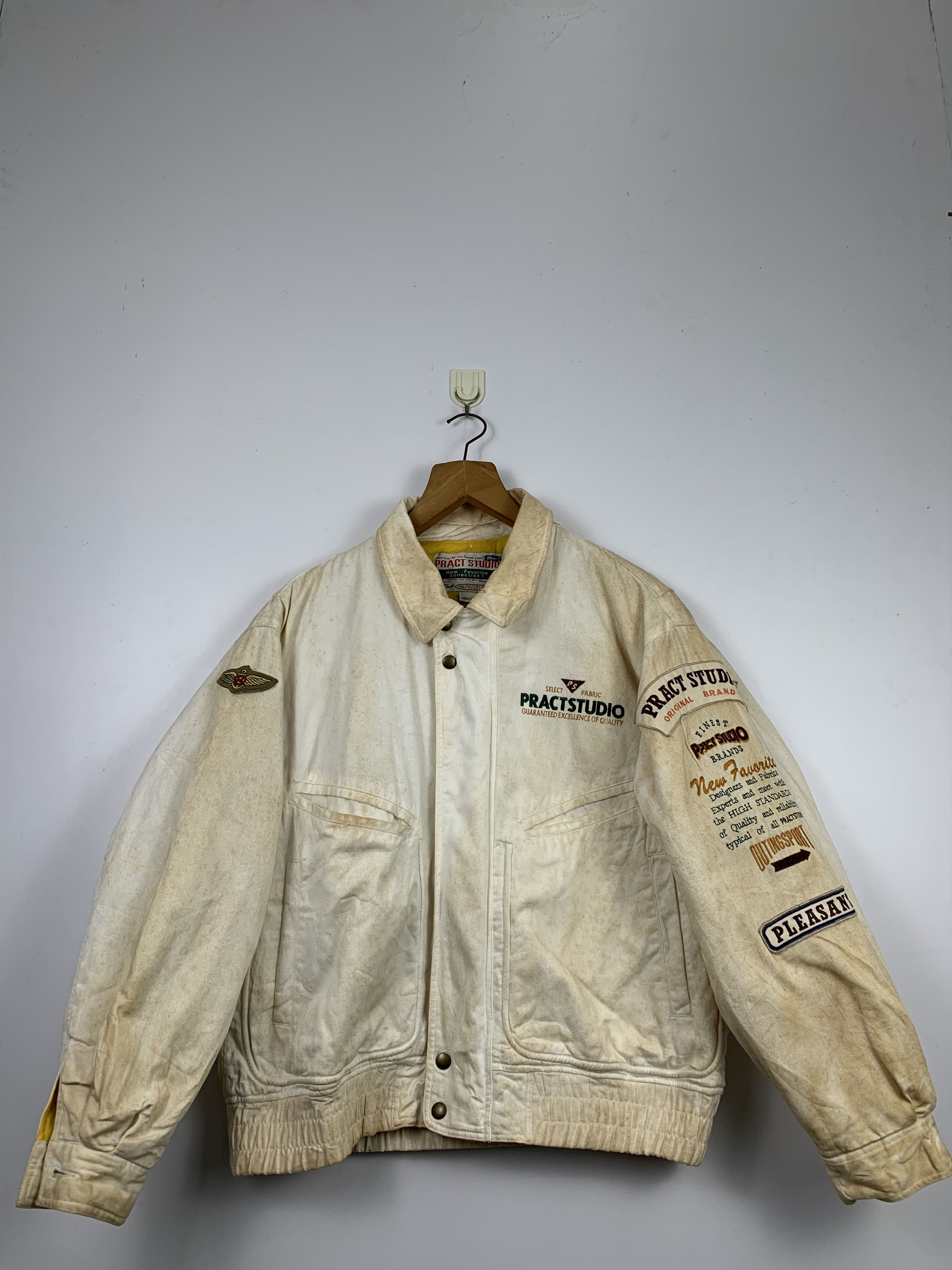Made In Usa × Vintage Vintage PRACT STUDIO Distressed Rugged Bomber ...