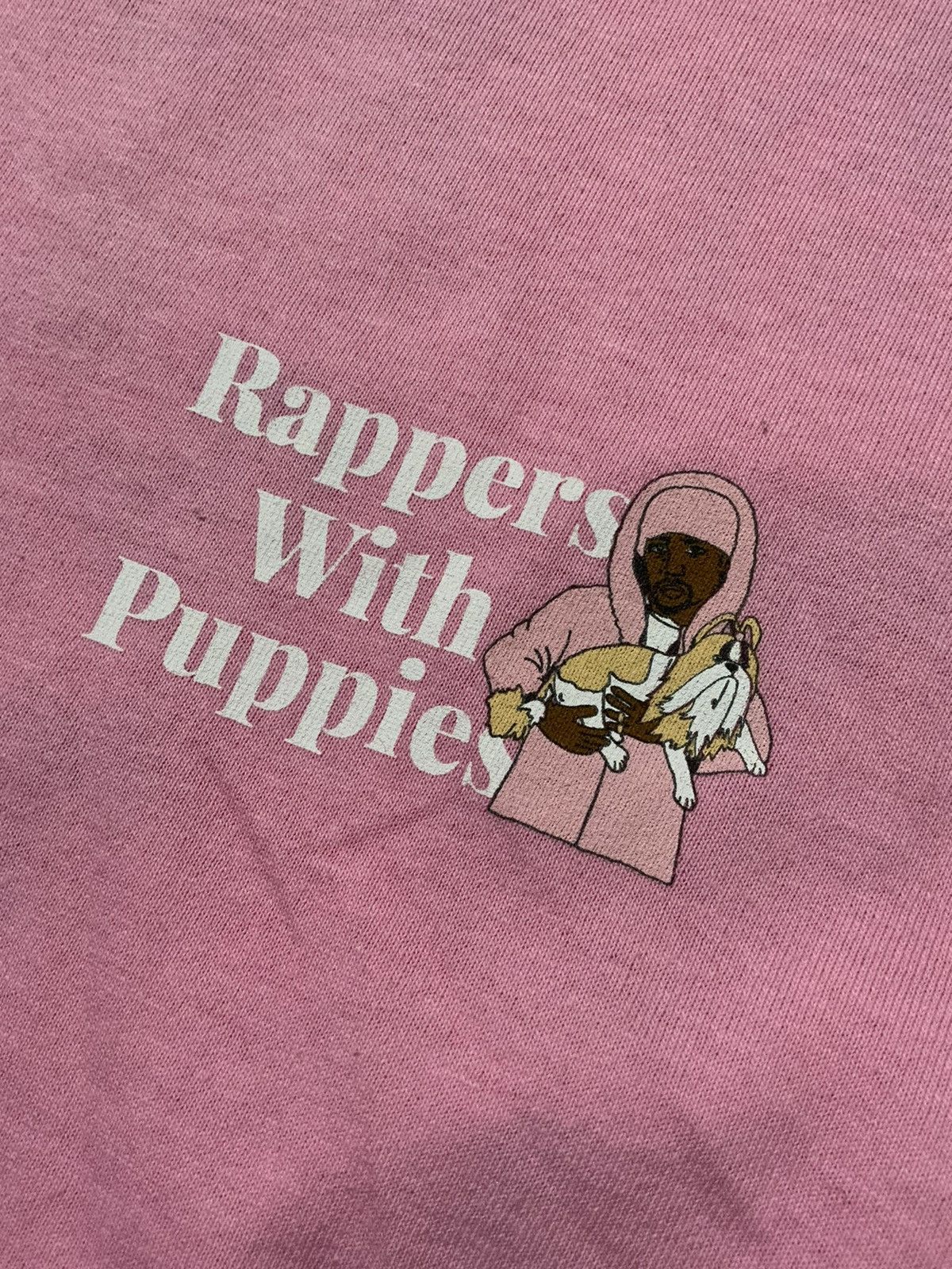 Dog Limited Dog Limited Rappers With Puppies Cam’ron Pink Crew T-Shirt ...