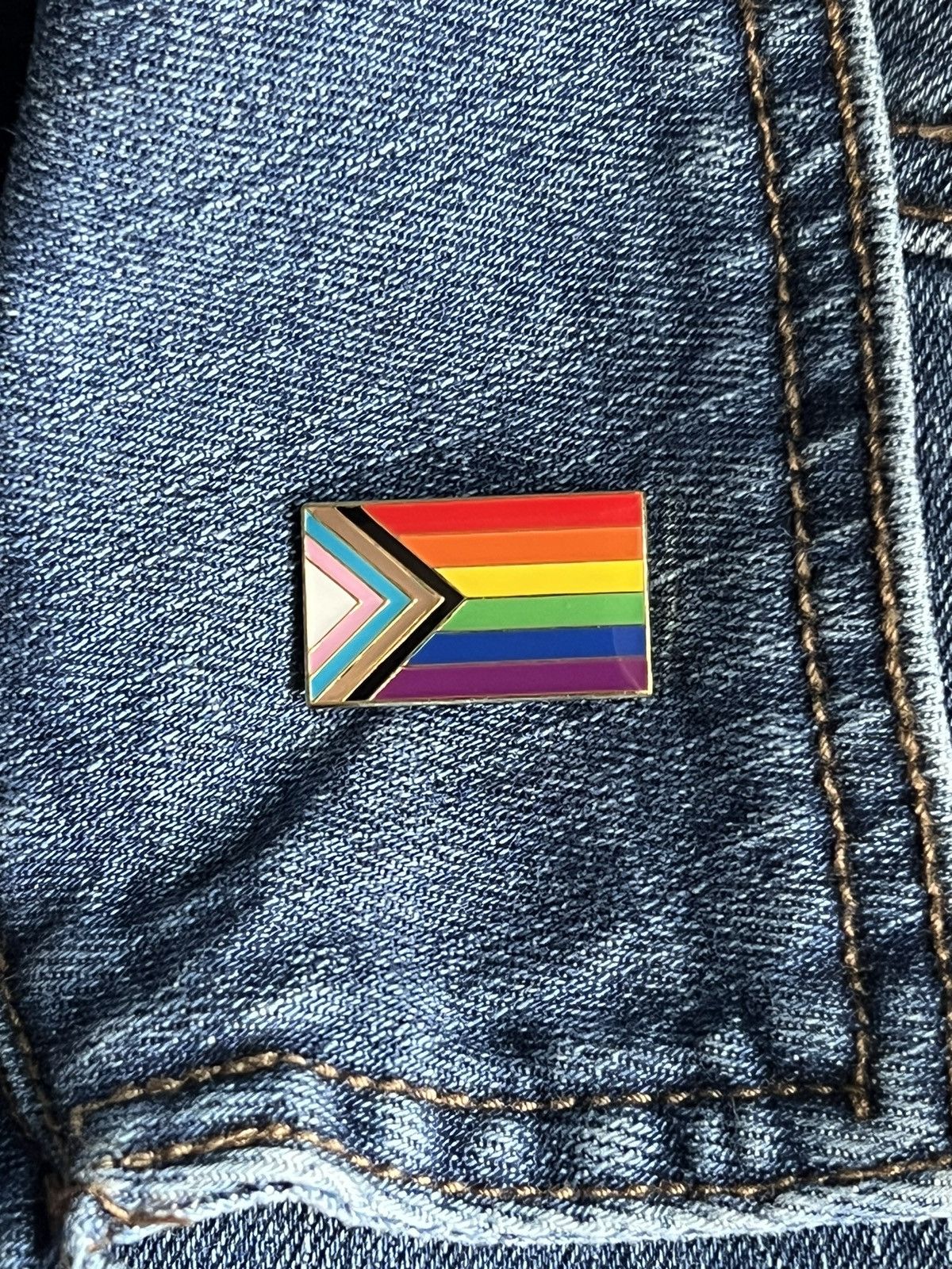 Enamel × Pins × Pride Progressive pride flag pin | Grailed