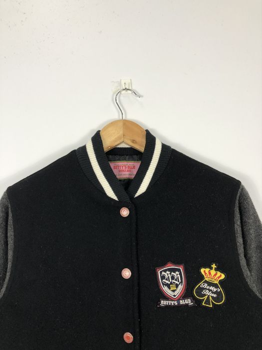 Vintage Vintage Betty's Blue Shinji Abe Varsity Jacket Leather | Grailed Vintage Vintage Betty's Blue Shinji Abe Varsity Jacket Leather | Grailed