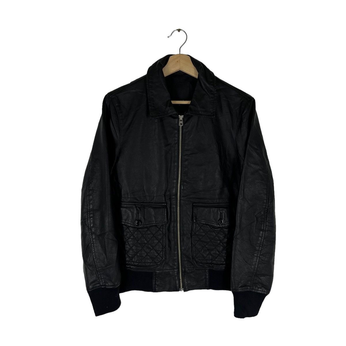 Japanese Brand × Vintage VINTAGE BOMBER LEATHER JACKET EDWIN JAPAN ...