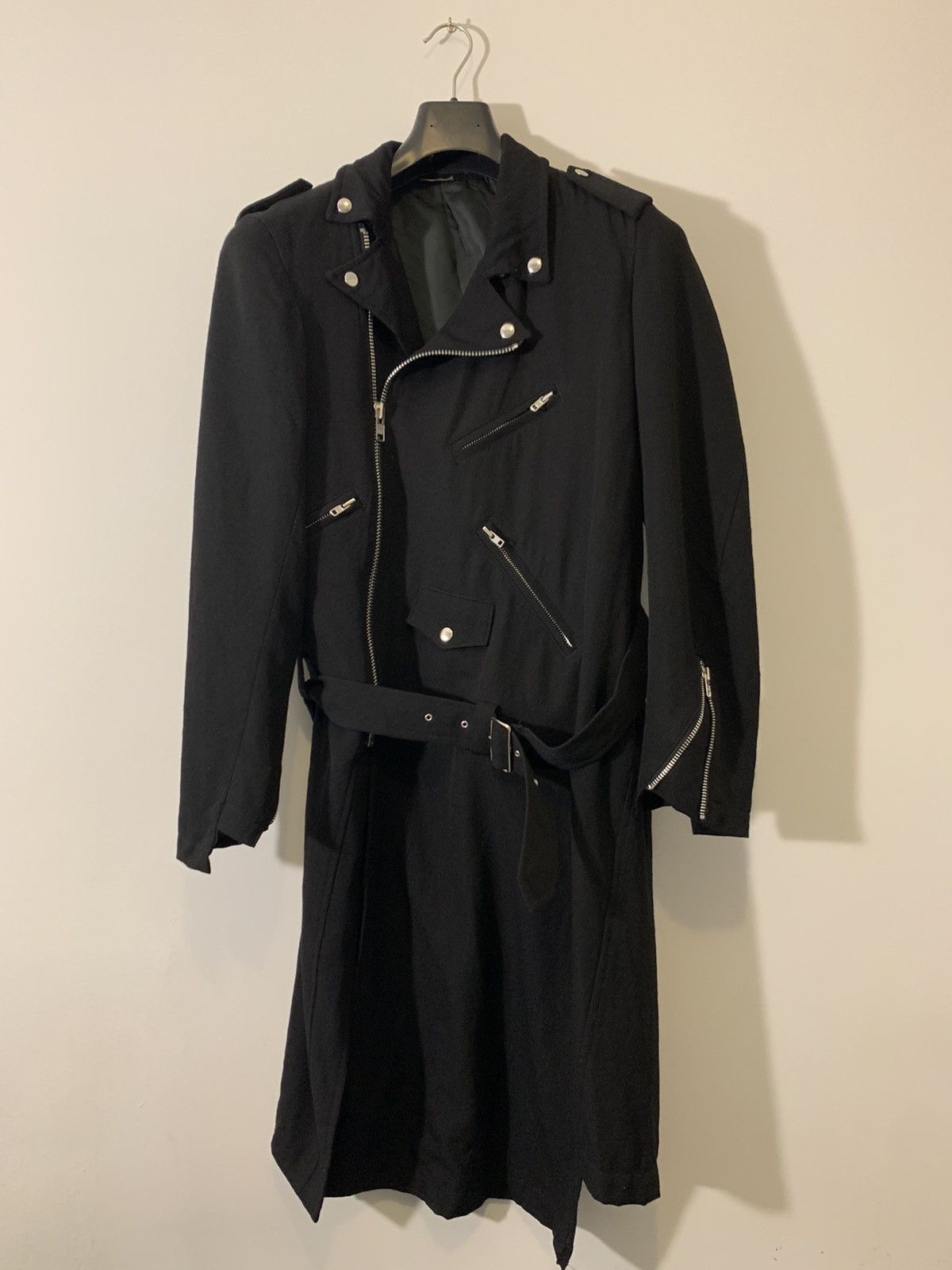Comme des Garcons Homme Plus A-Symmetrical Motorcycle Long Wool Twill ...