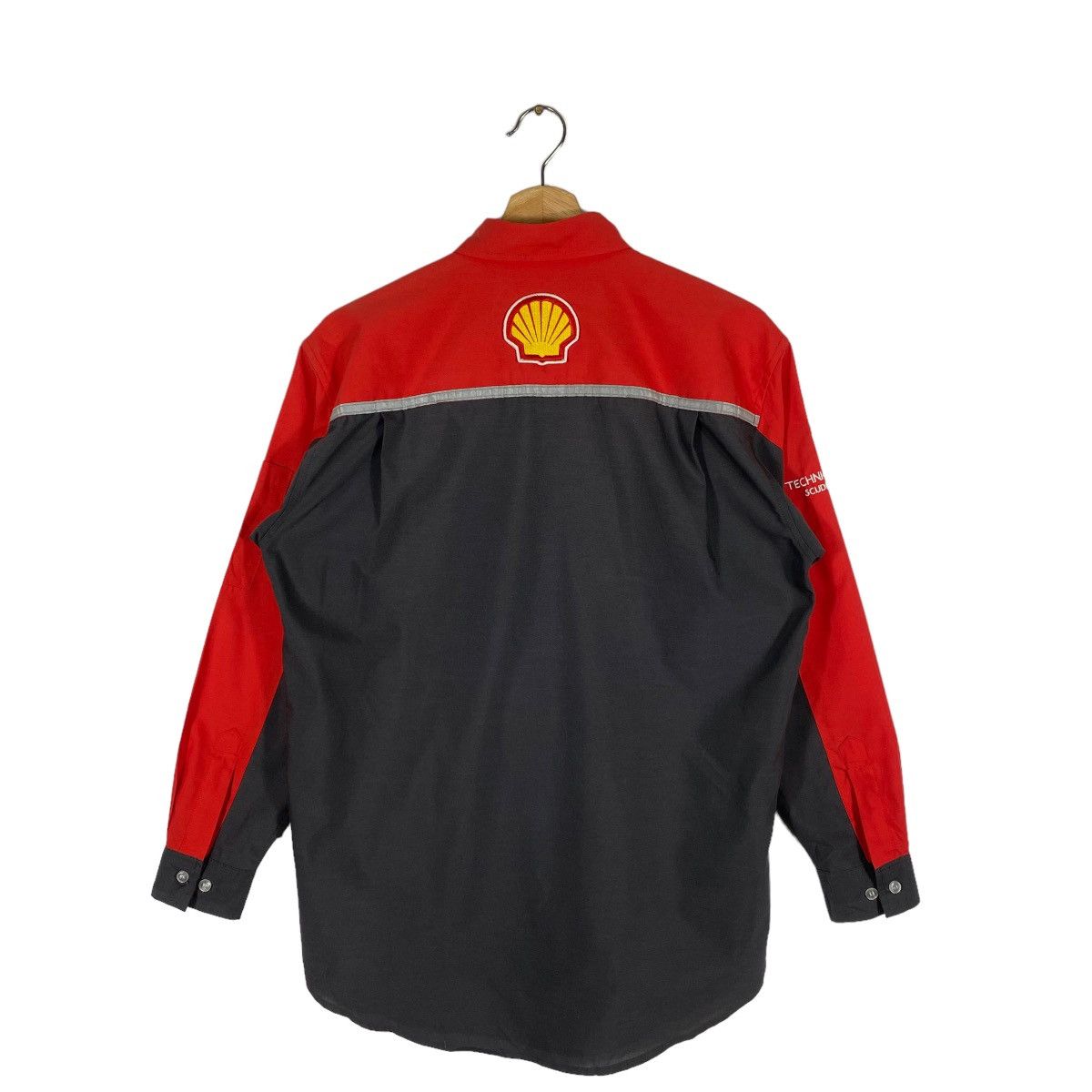 Ferrari × Racing × Vintage Vintage Shell Helix Ferrari Button Up Worker ...