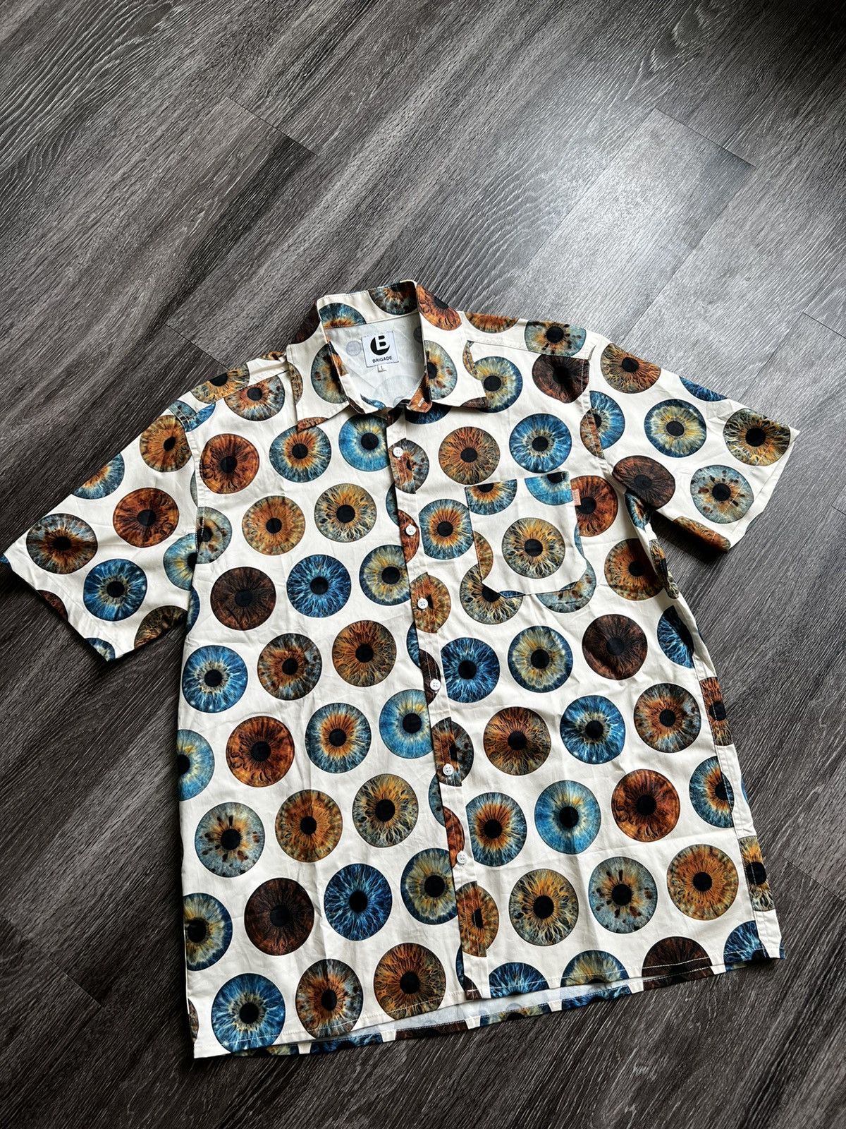Brigade Brigade NYC eye button up | Grailed