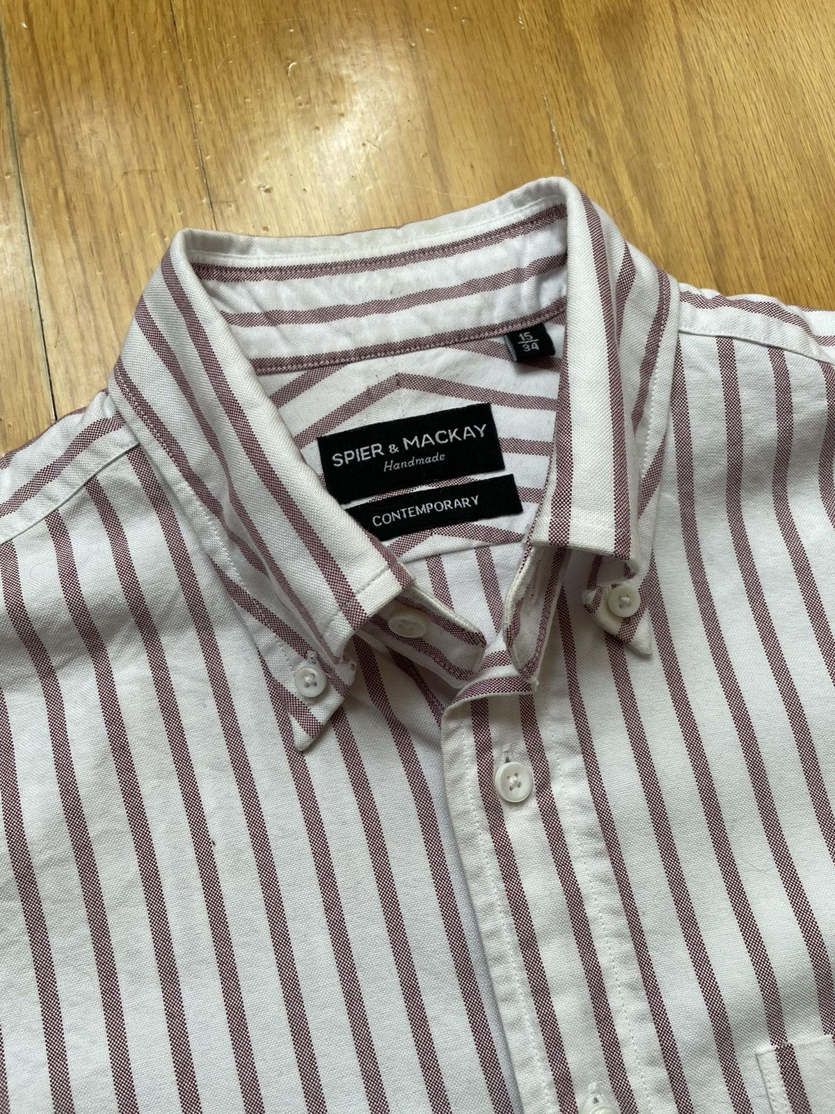Spier And Mackay Spier & Mackay Red and White Stripe OCBD | Grailed