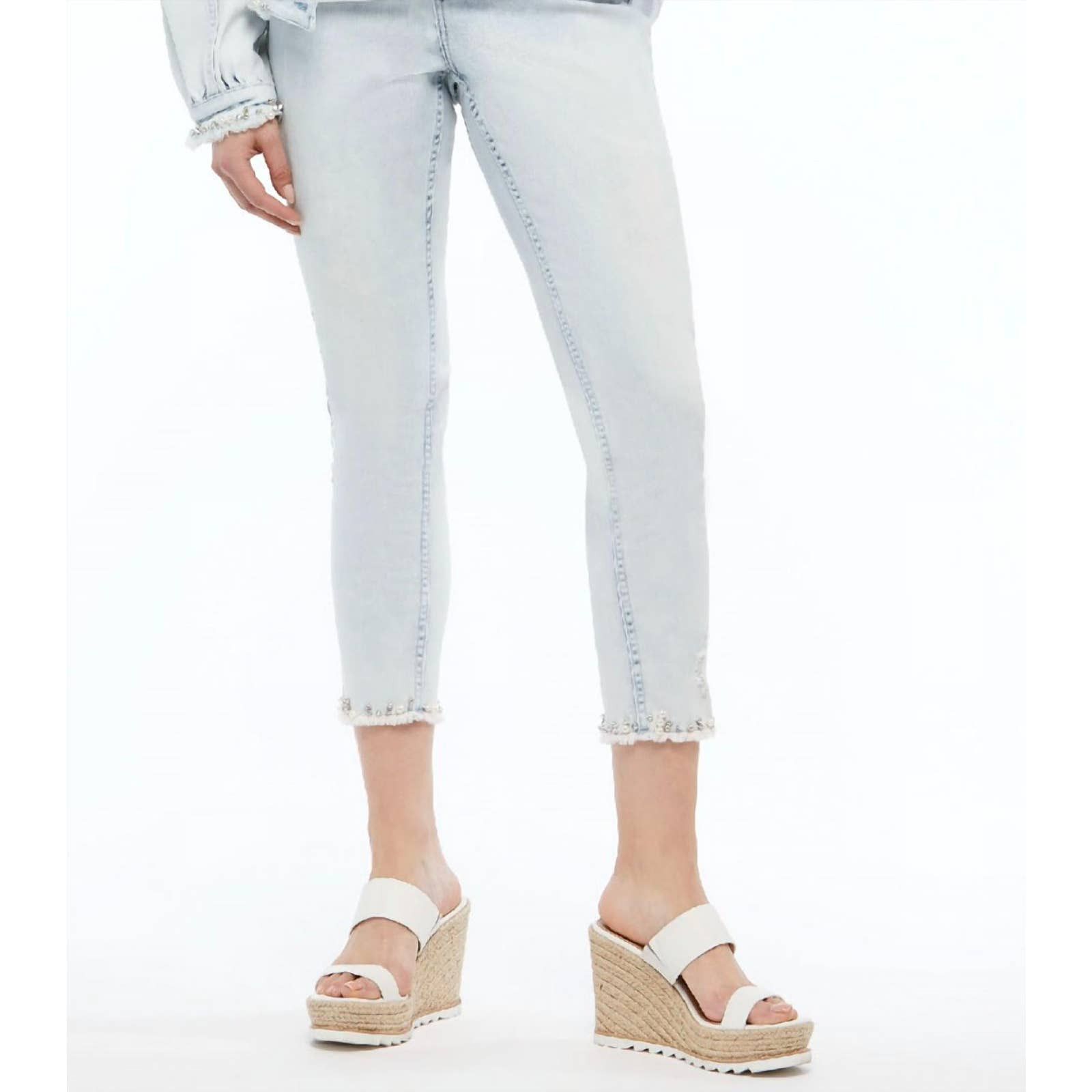 Designer ORLY Pearl Accent Jeans - 608-05 In Lt Blue | Grailed