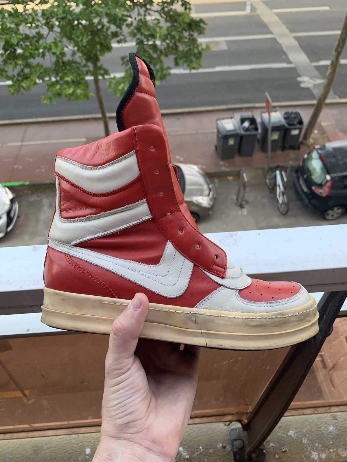 Rick Owens Rick Owens dunk geobasket milk red | Grailed