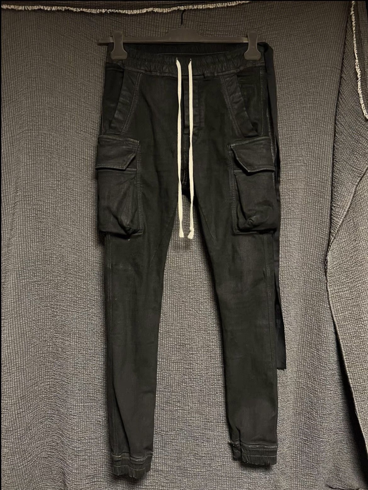 Rick Owens Rick Owens 22fw Slim Waxed Elastic Cuffed Jeans | Grailed