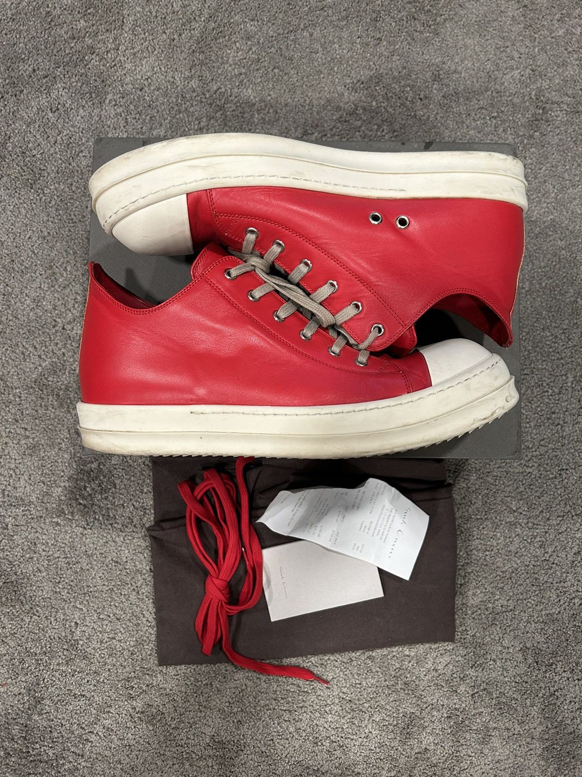 Rick Owens OG ALL EXTREMELY RARE Red Rick Owens Mainline Low Ramones ...