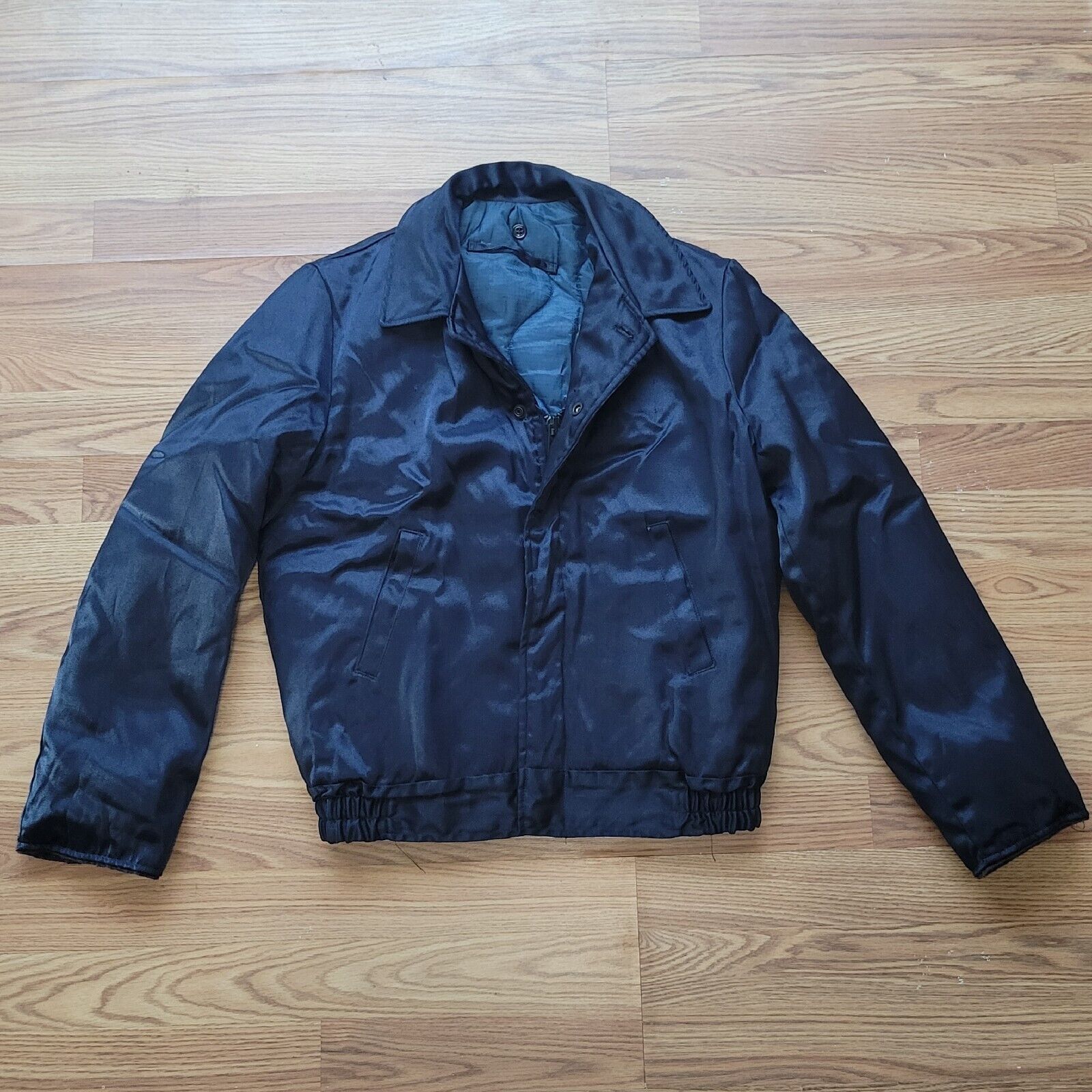 Vintage Vintage 50s Navy Blue Satin Bomber Jacket Small USA Made | Grailed