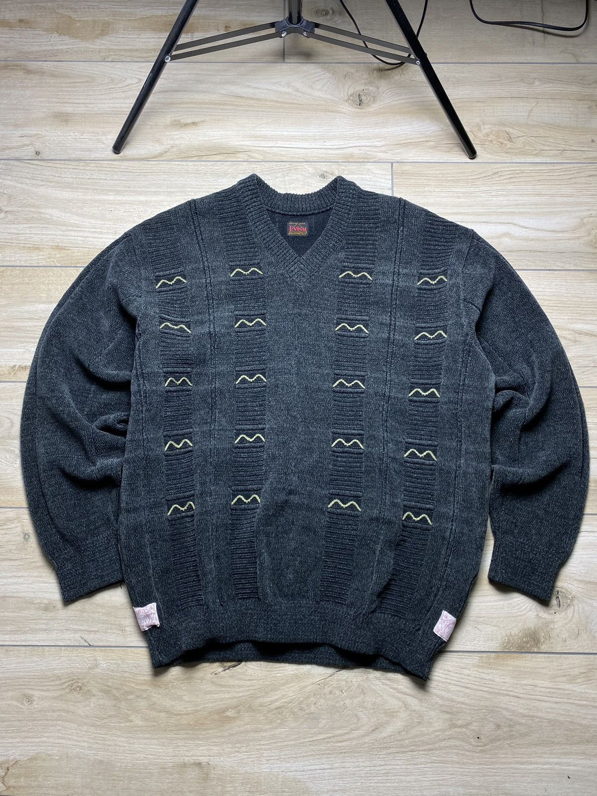 Evisu × Japanese Brand × Vintage Vintage EVISU knitted big logo wool ...
