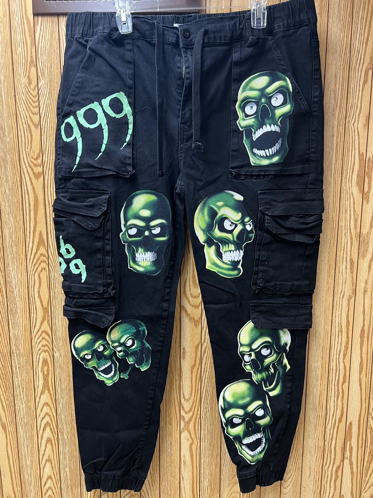Custom Glow N Dark 999 Juice WRLD Skull Cargo Pants | Grailed