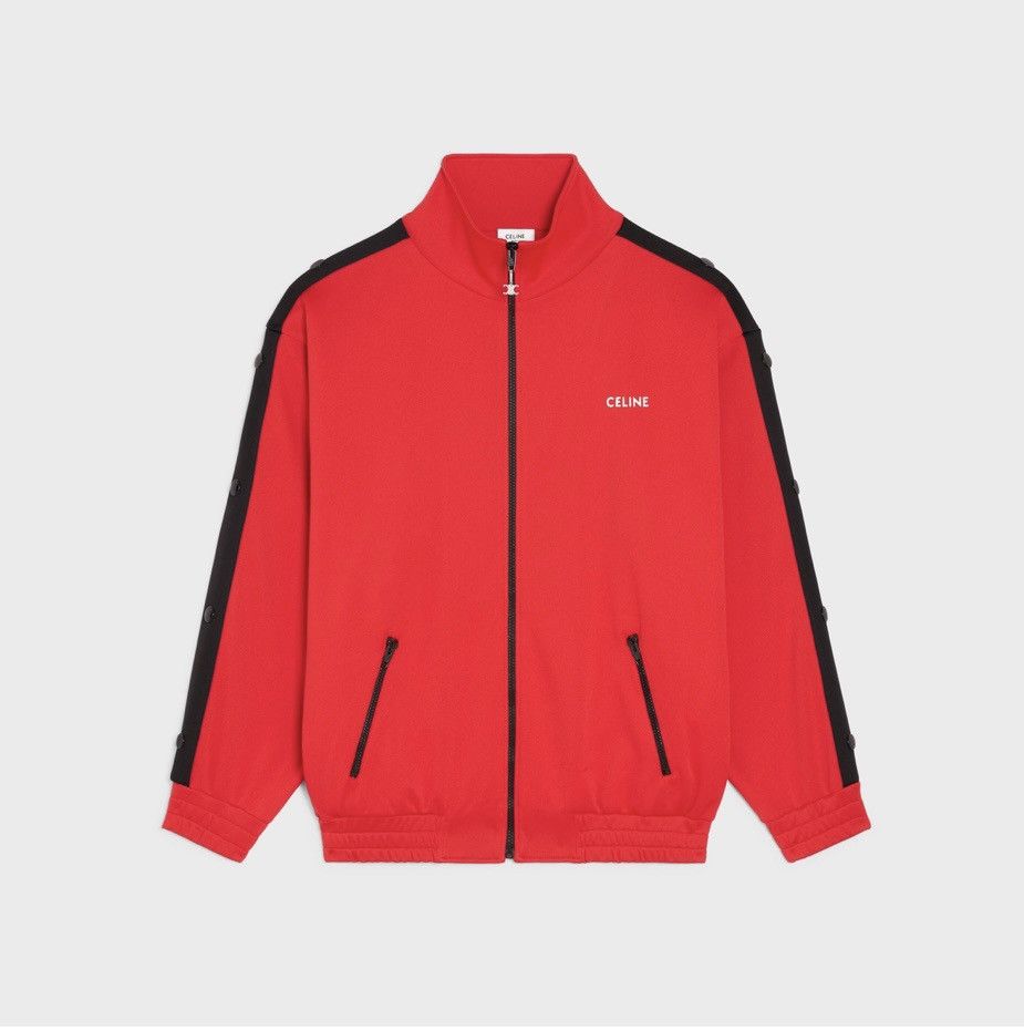 Celine Tracksuit Jacket In Double Face Jersey Red/Black | Grailed
