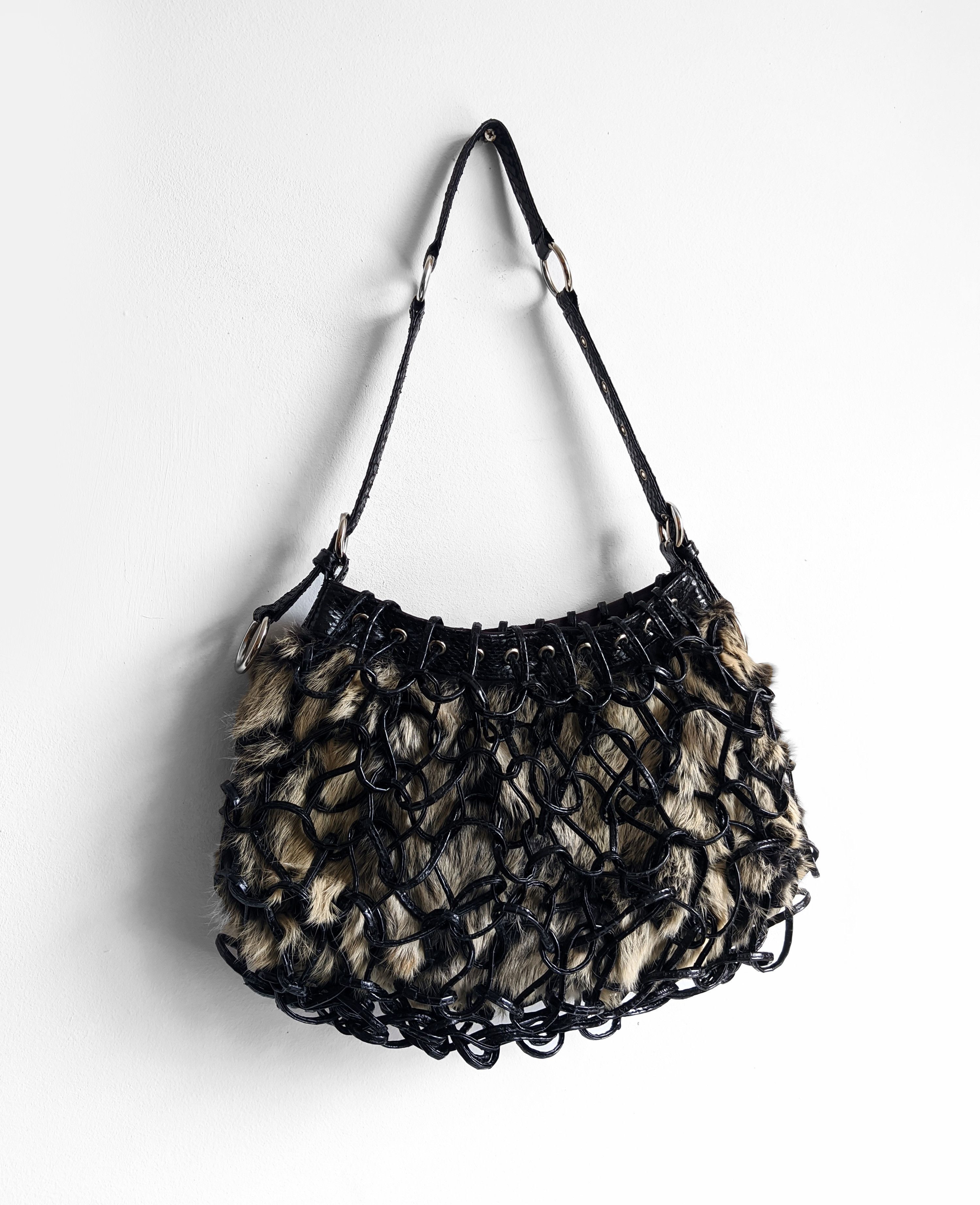 Vintage Japanese fuzzy bag vintage mesh avant garde | Grailed