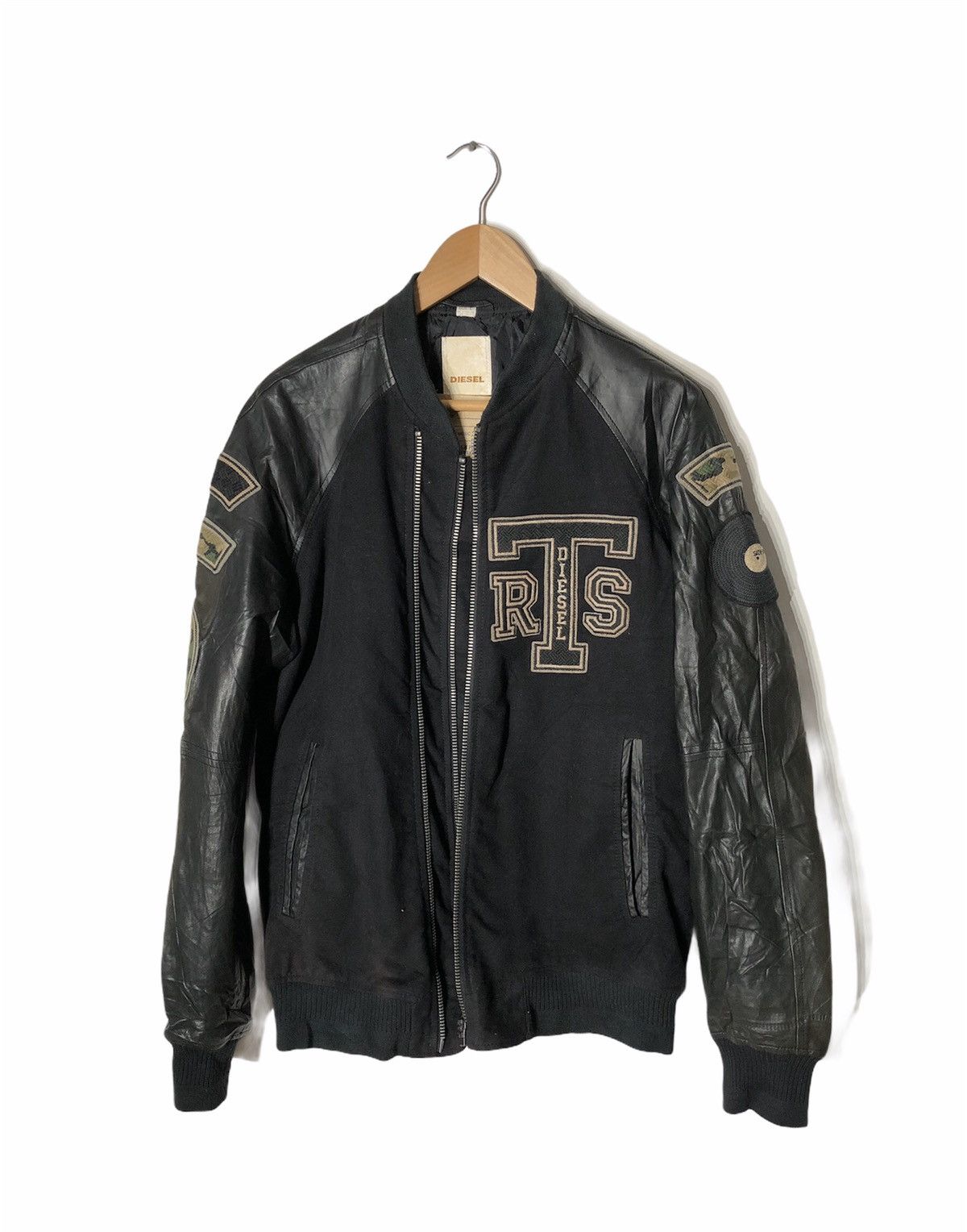 Diesel × Diesel Black Gold 🔥DIESEL RTS RIDE SIDE CAMO LEATHER BOMBER ...