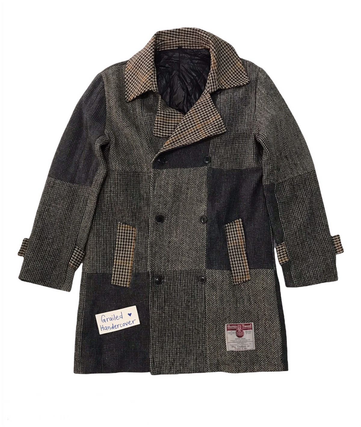 Harris Tweed × Rare Vtg Merci Marche Harris Tweed Nice Patches 100% ...